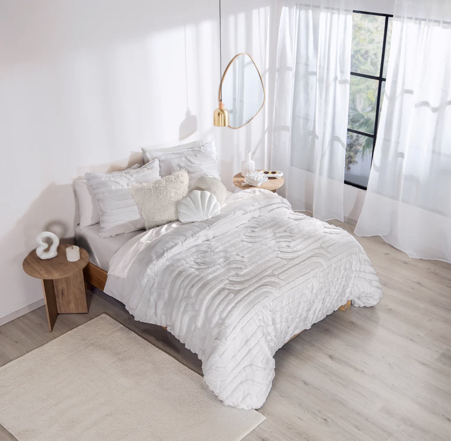 DECO WHITE COLOR EMBOSSED TEXTURE REVERSIBLE DUVET COVER TWIN SIZE MADE ...
