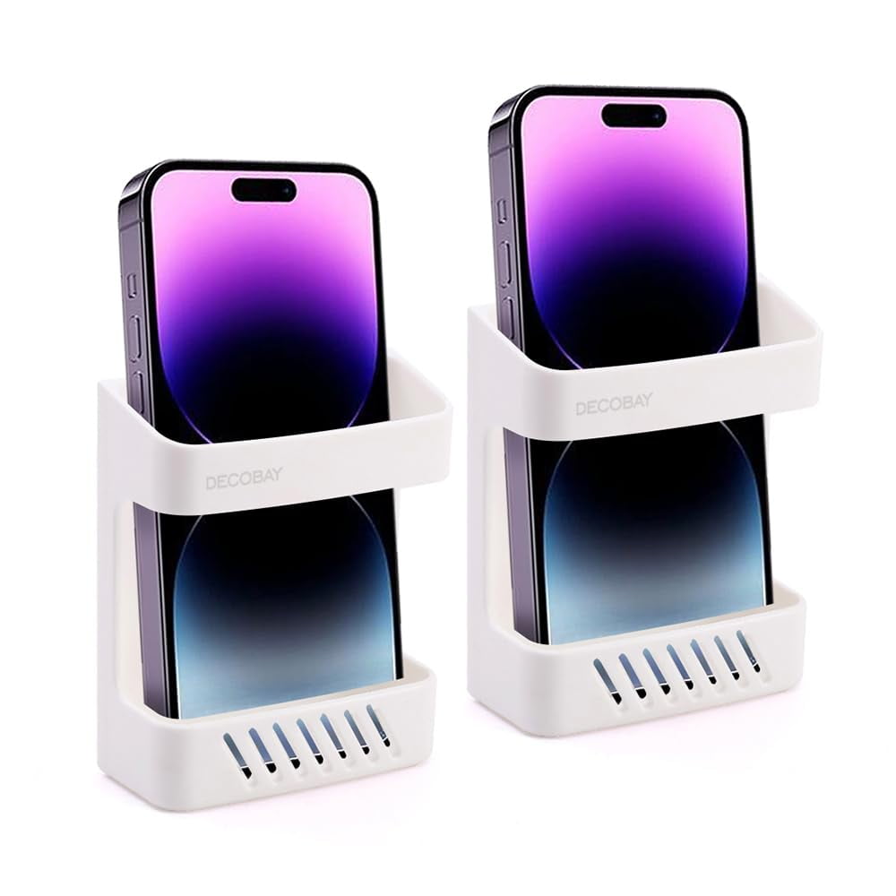 DECOBAY D5 2 Pack Wall Mount Phone Holder, Phone Stand with Cable ...