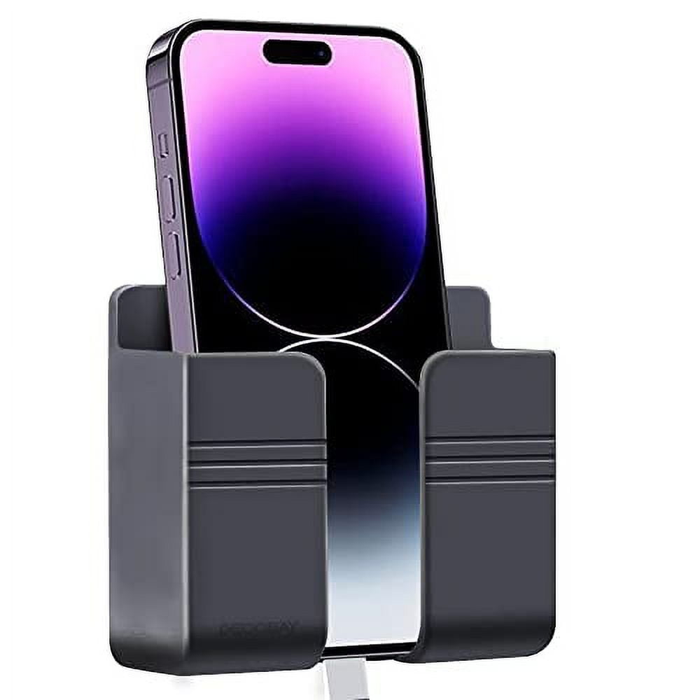 DECOBAY Wall Mount Phone Holder with Data Cable Receiving Hole Adhesive ...