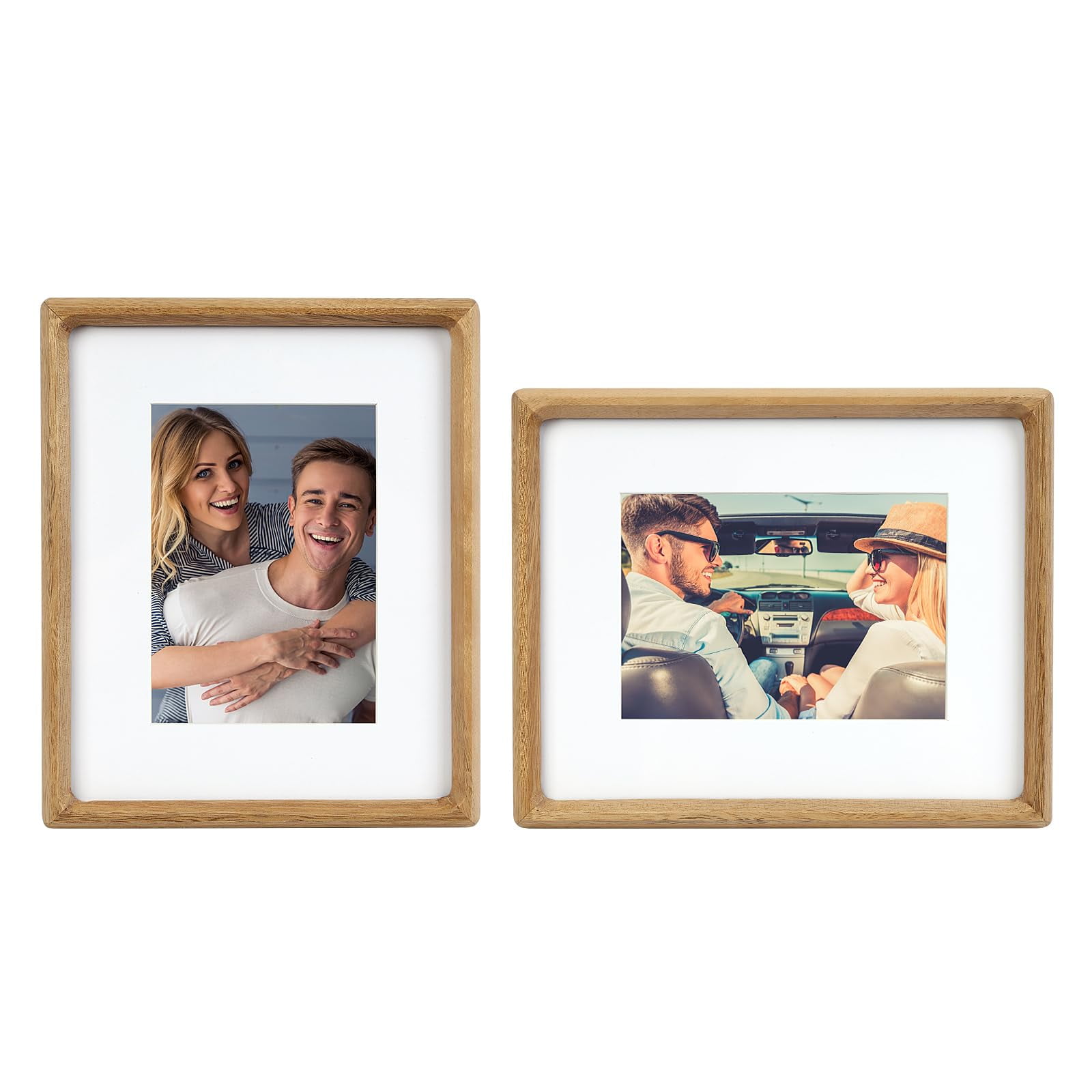 DECOCIAGA 8x10 Picture Frame Set of 2 Light Wood Color Photo Frames ...
