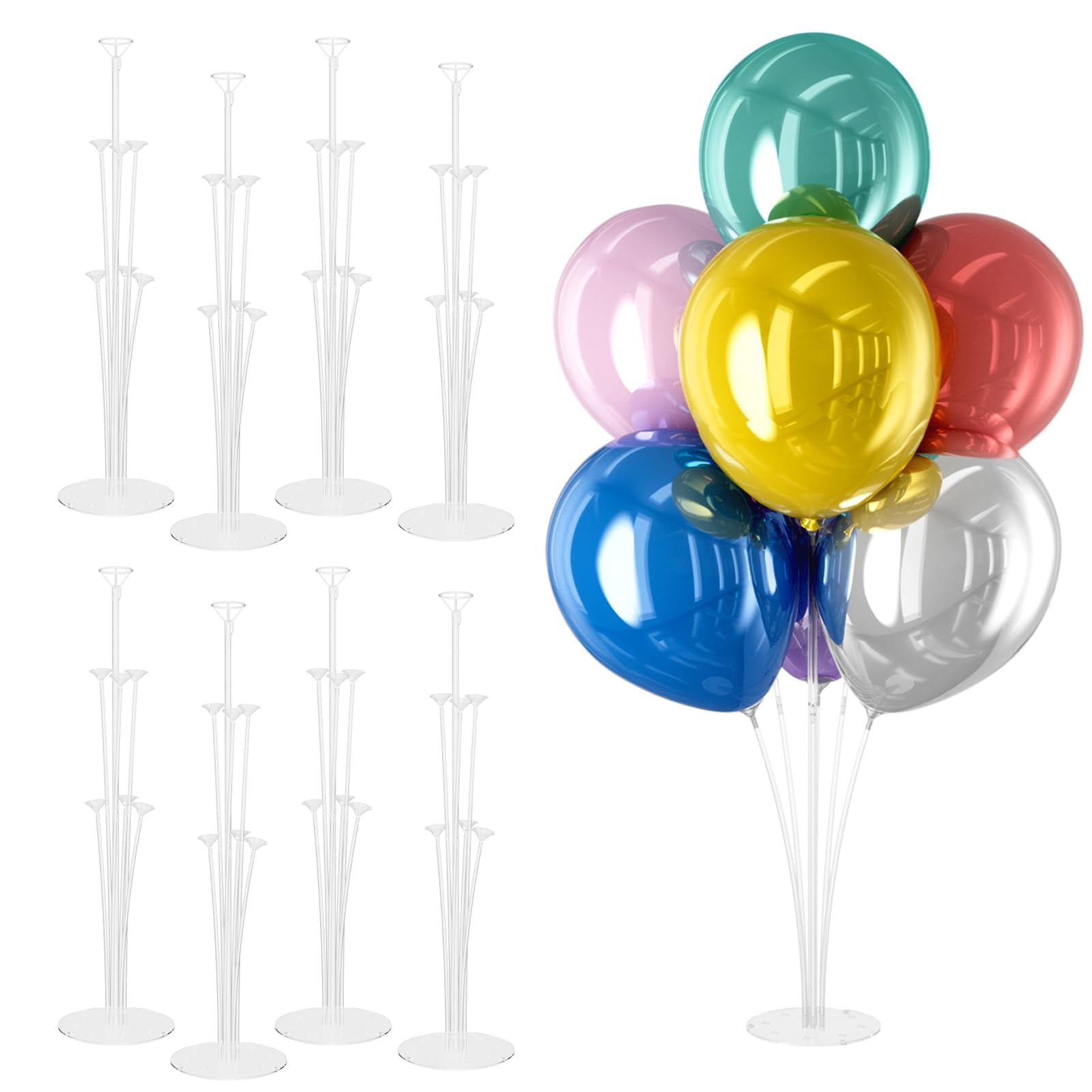 DECOCKRAT 4 Set Balloon Stand Kit - Table Balloon Stands with Base ...