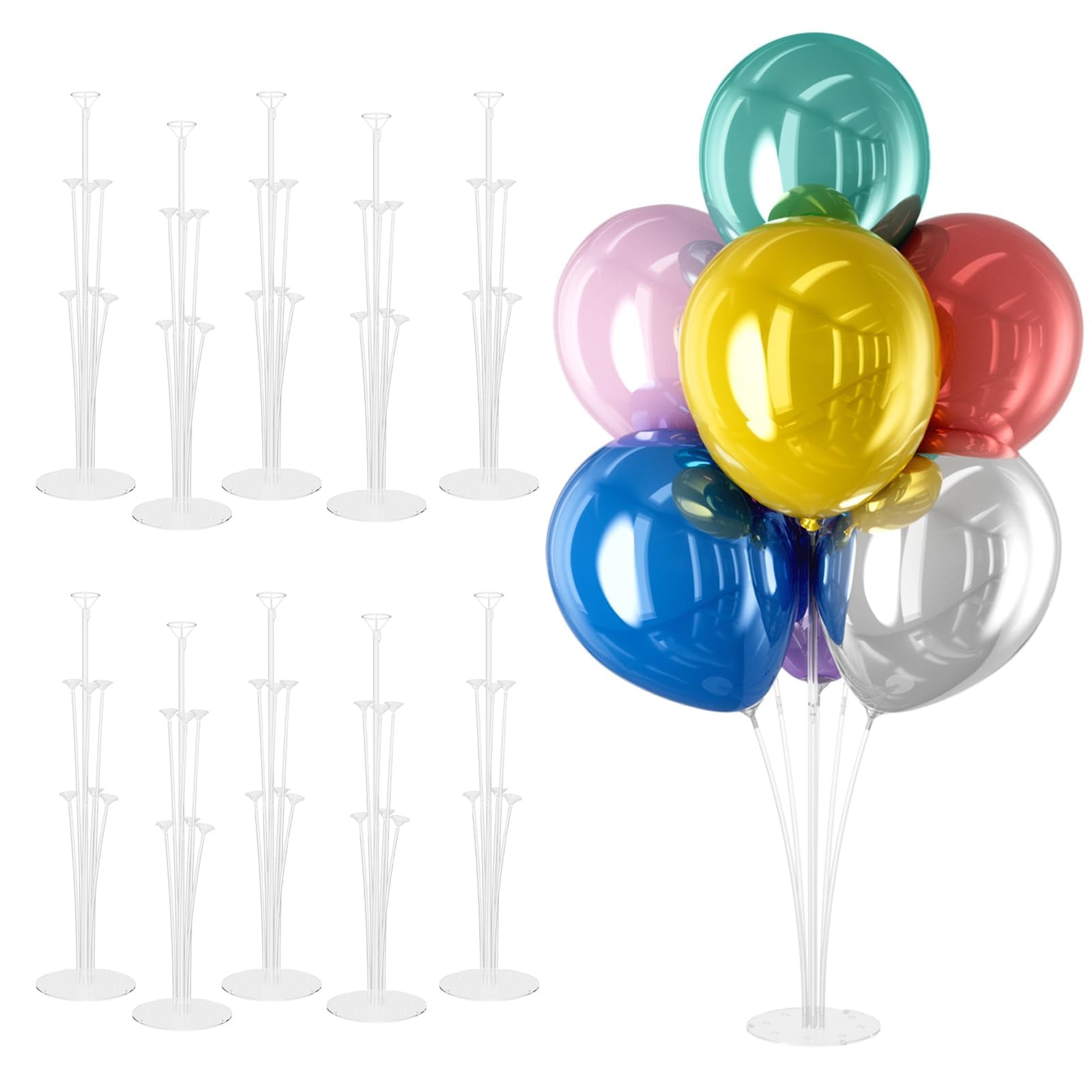 DECOCKRAT 4 Set Balloon Stand Kit - Table Balloon Stands with Base ...