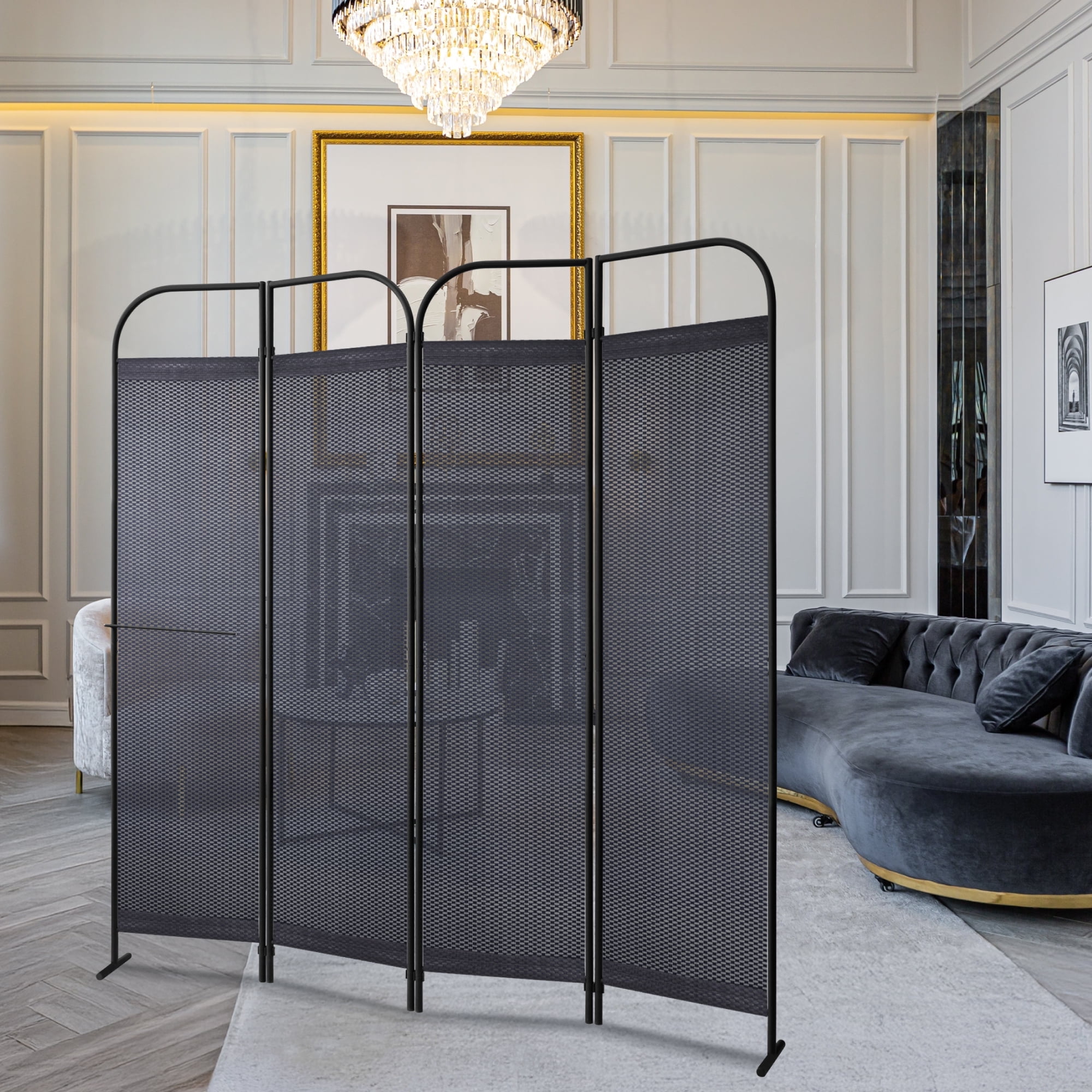 DECOLAB 4-Panel Room Divider, Folding Room Partition Wall for Home ...