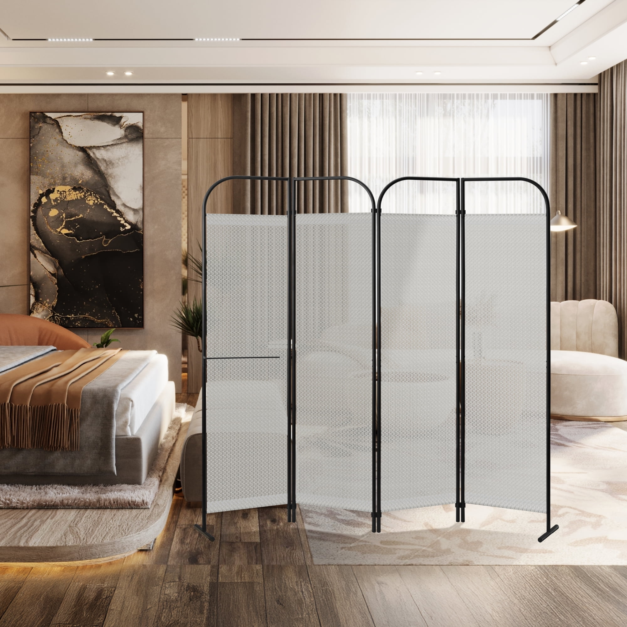 DECOLAB 4-Panel Room Divider, Folding Room Partition Wall for Home ...