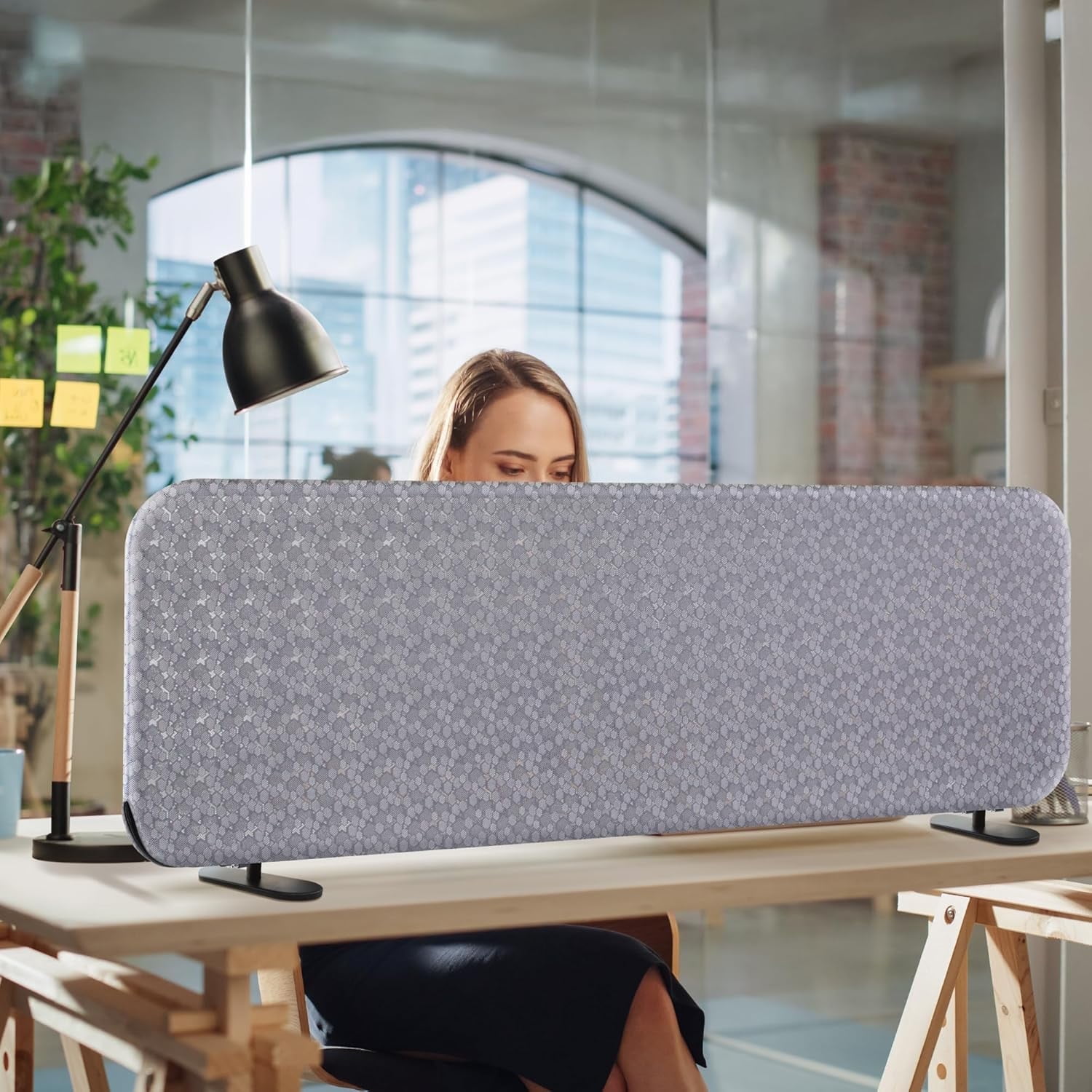 DECOLAB Freestanding Desk Divider, Table Partition Screen for Office ...