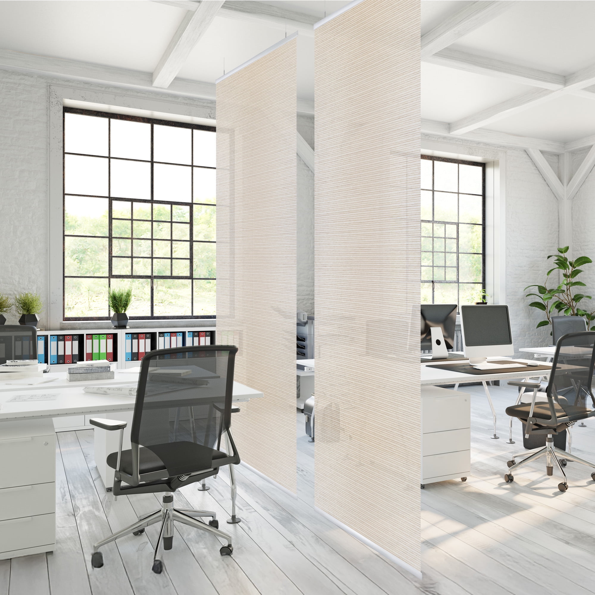 DECOLAB Hanging Room Divider 36" x 96" Semi Privacy Sheer Partition ...