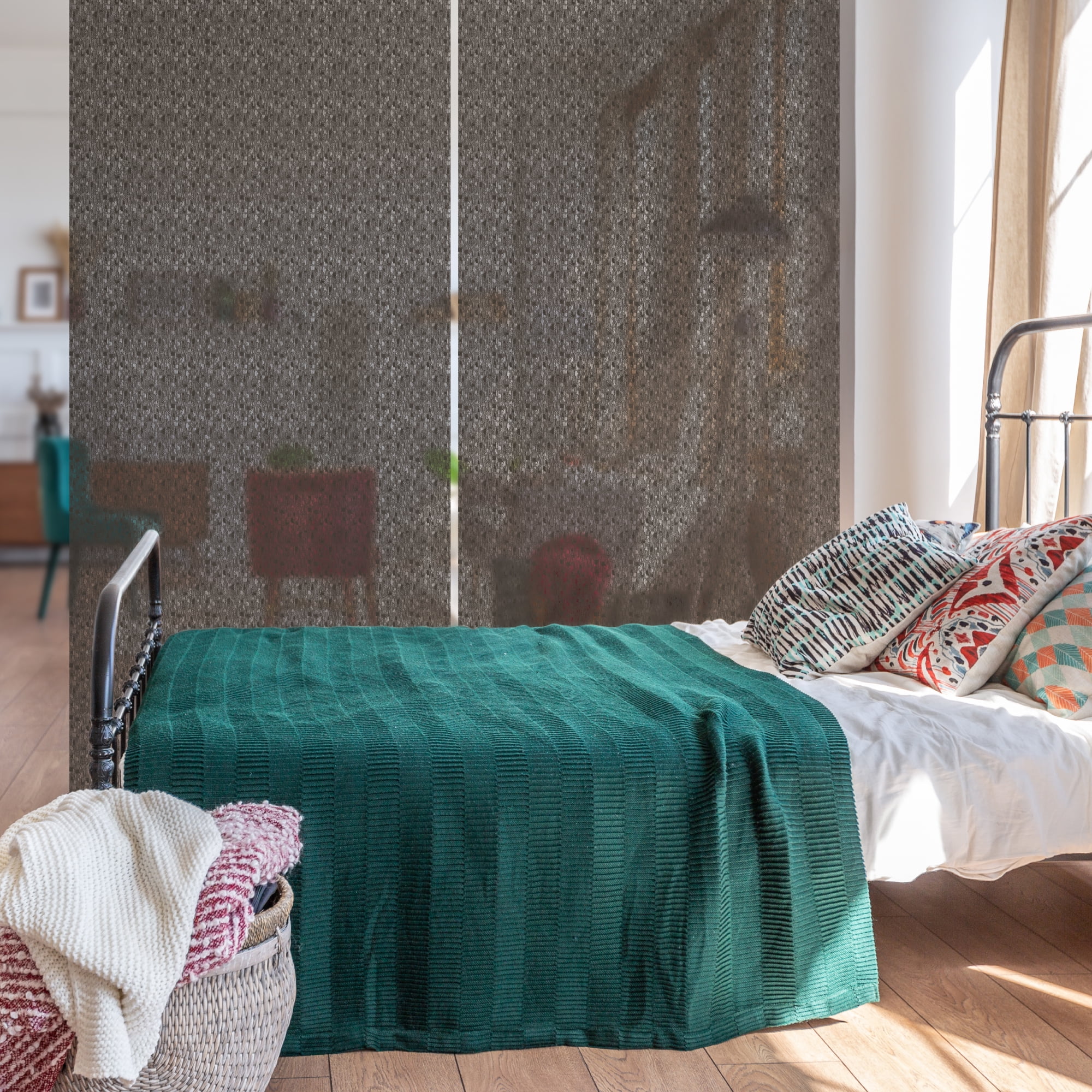 DECOLAB Hanging Room Divider, Sheer Privacy Partition for Lounge, Office, Living, Home, Cuttable ...