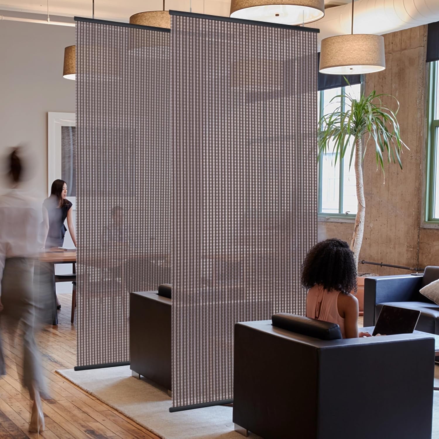 DECOLAB Hanging Room Divider, Sheer Privacy Spacer Separator ...