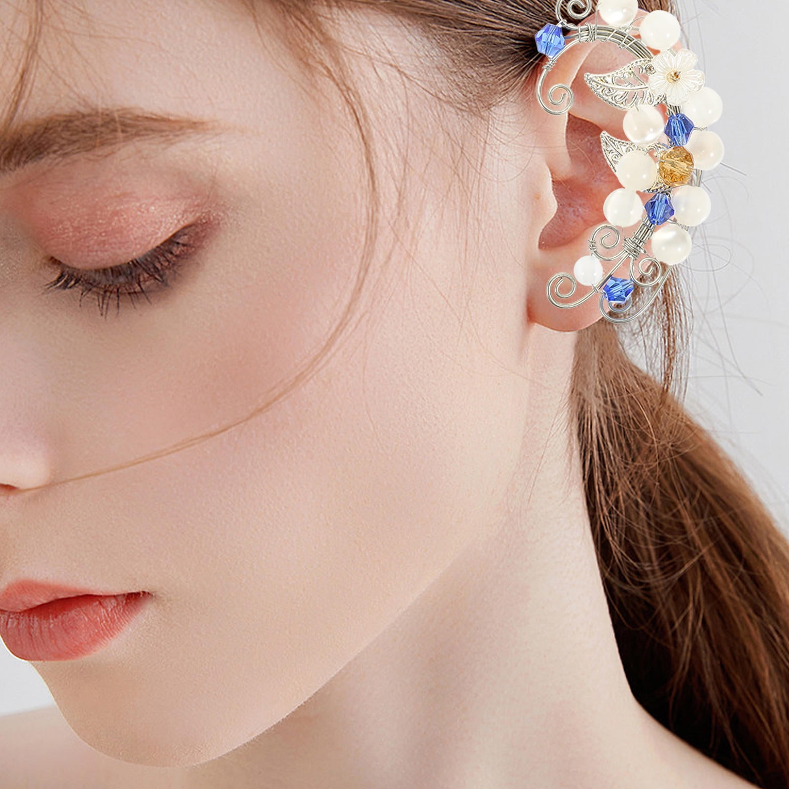 DECOMELODY 1 Pair Fairy Accessories Imitation Pearl Acrylic Alloy Elf ...