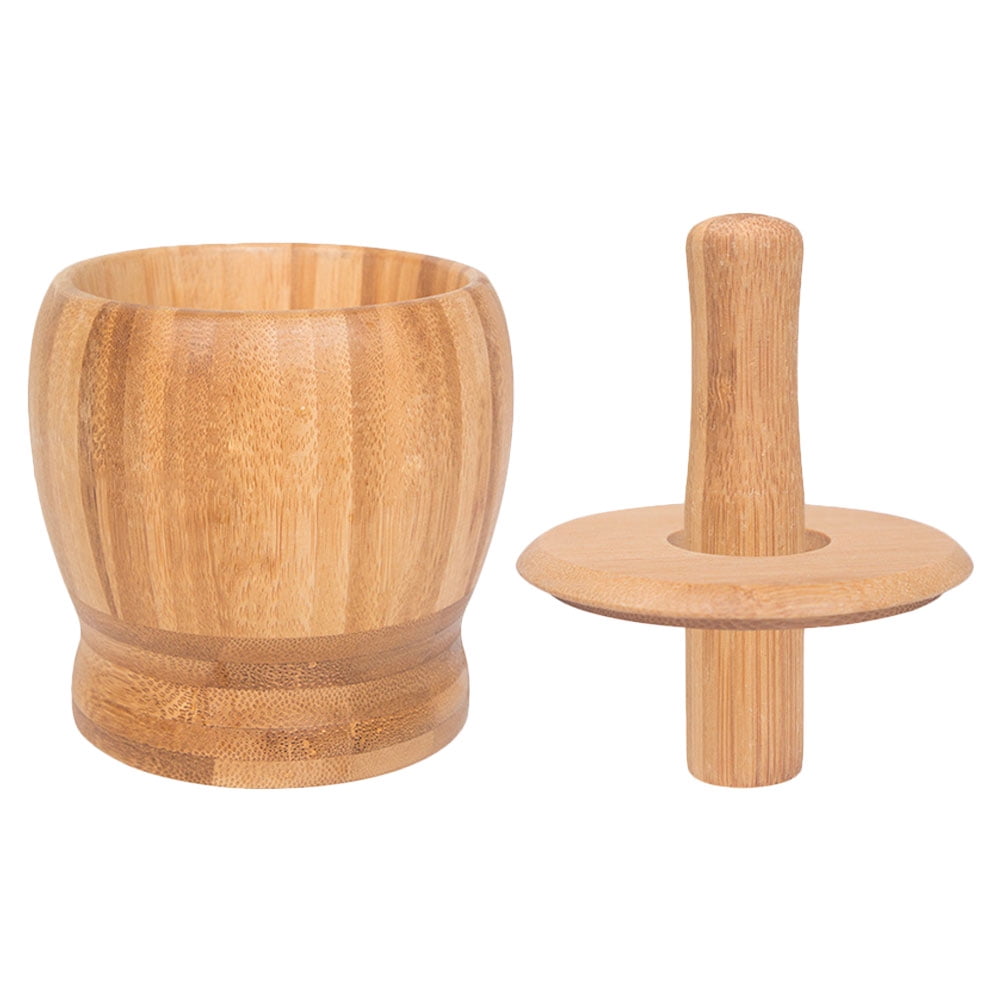 DECOMELODY 1 Set Food Mashing Bowl Bamboo For Garlic And Herbs In ...