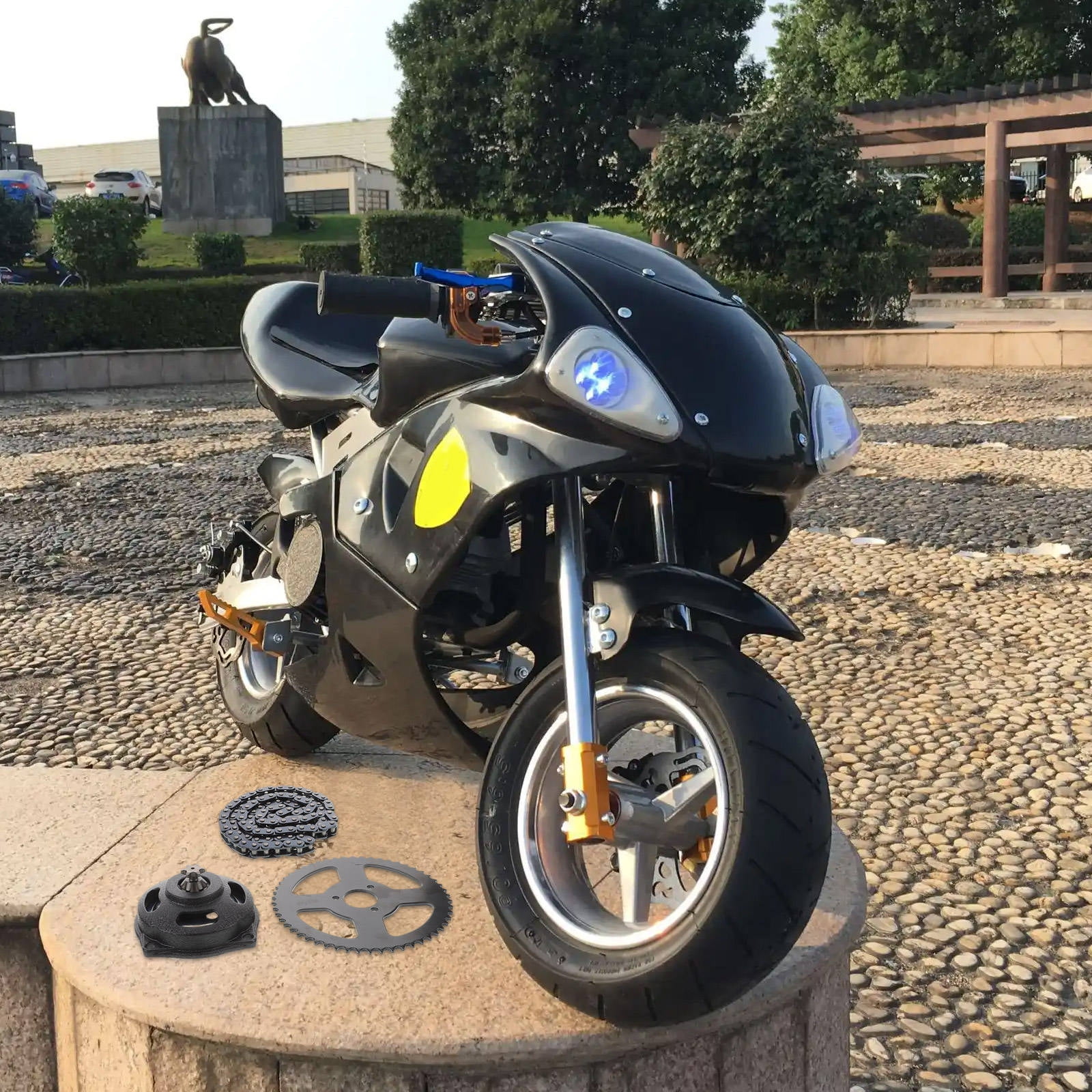 DECOMELODY 1 Set Go Kart Sprocket Adapter with Mini Bike Chain for Gear Damage Prevention ...