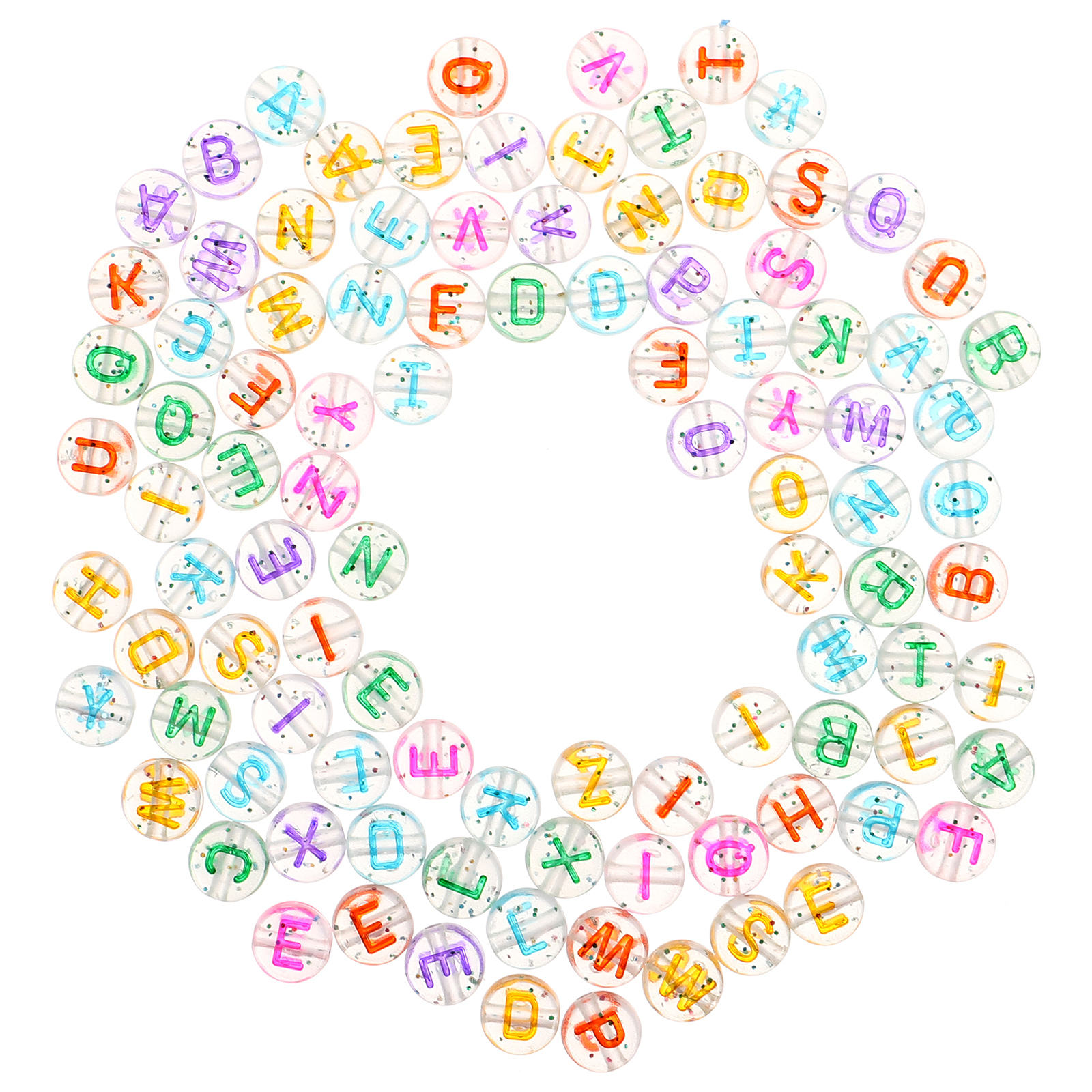 DECOMELODY 1 Set Small Colorful Craft Beads Assorted Color Alphabet ...