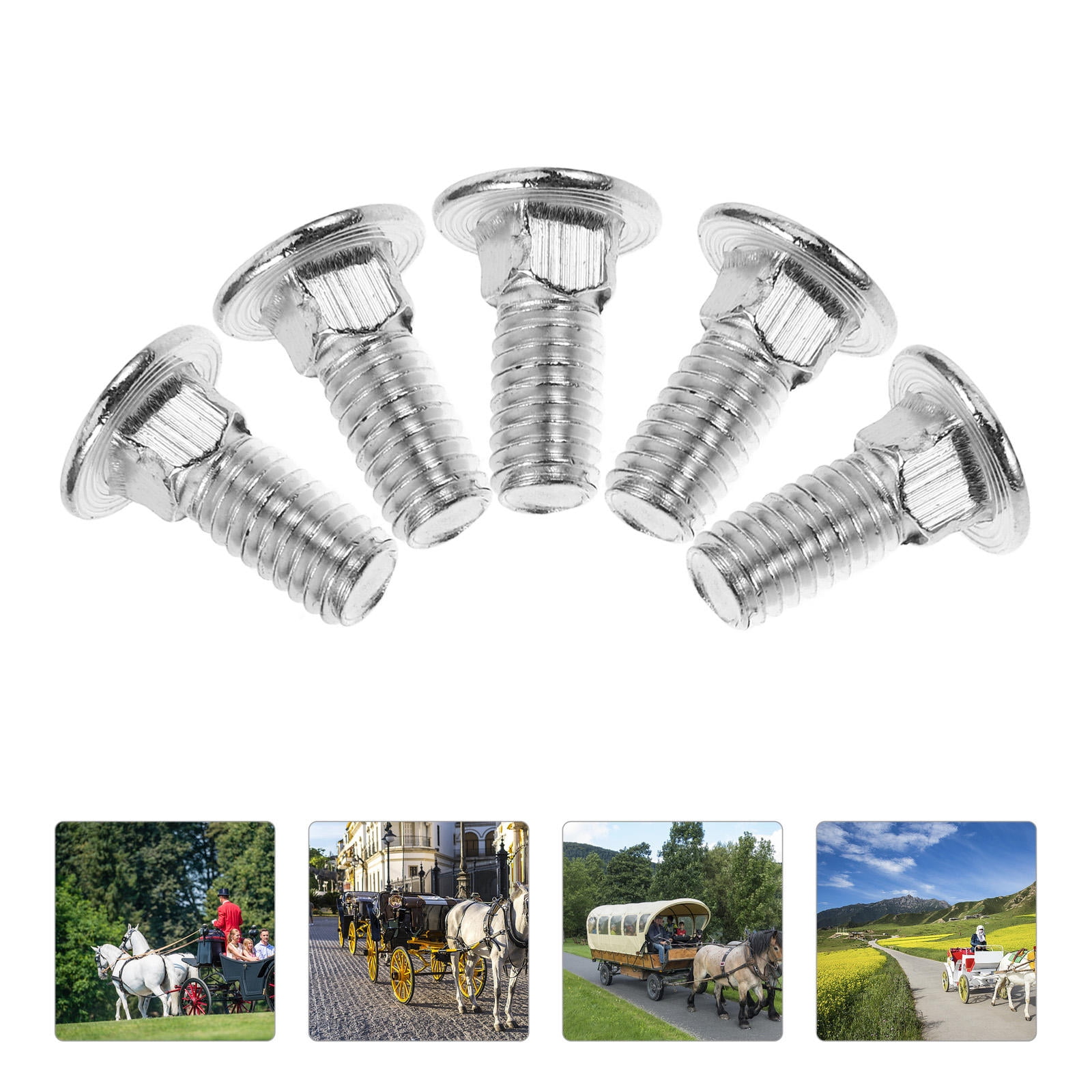 DECOMELODY 100Pcs Carbon Steel Zinc Plated Round Neck Carriage Bolts ...