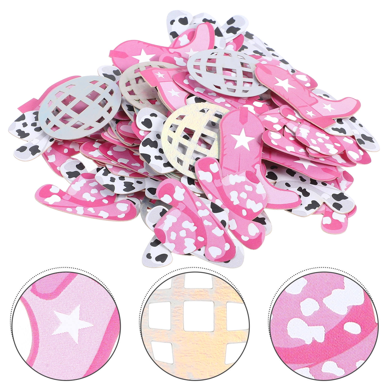 DECOMELODY 100Pcs Multi-Colored Disco Ball Paper Cutouts Glitter Party ...