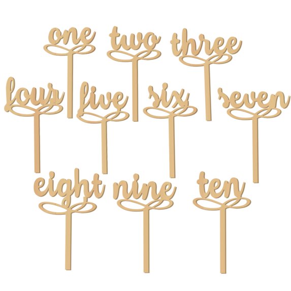 DECOMELODY 10Pcs Wedding Table Numbers on Sticks Light Brown for ...