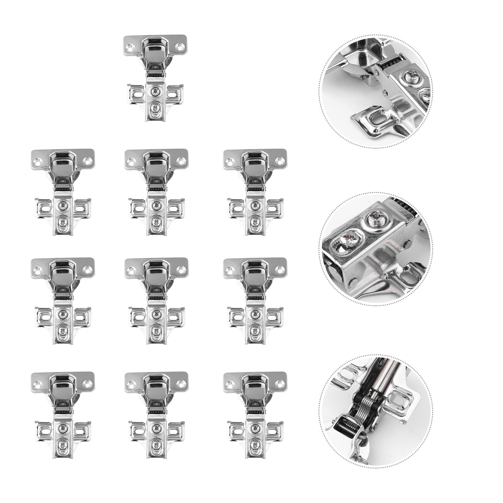 DECOMELODY 10Set Silver Hydraulic Hinge for Cabinets with Dampers ...