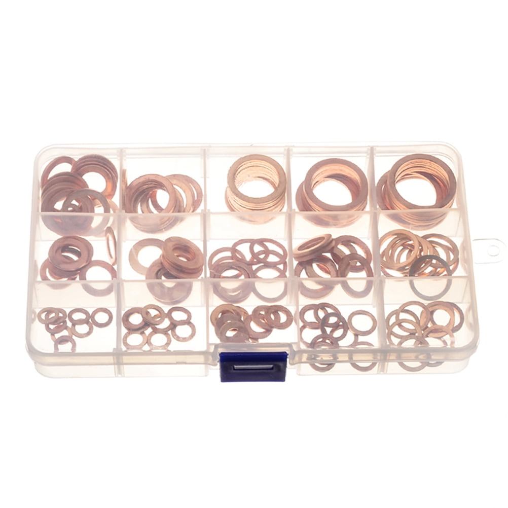 DECOMELODY 150Pcs Assorted Sealing Gasket Engine Components in Copper ...