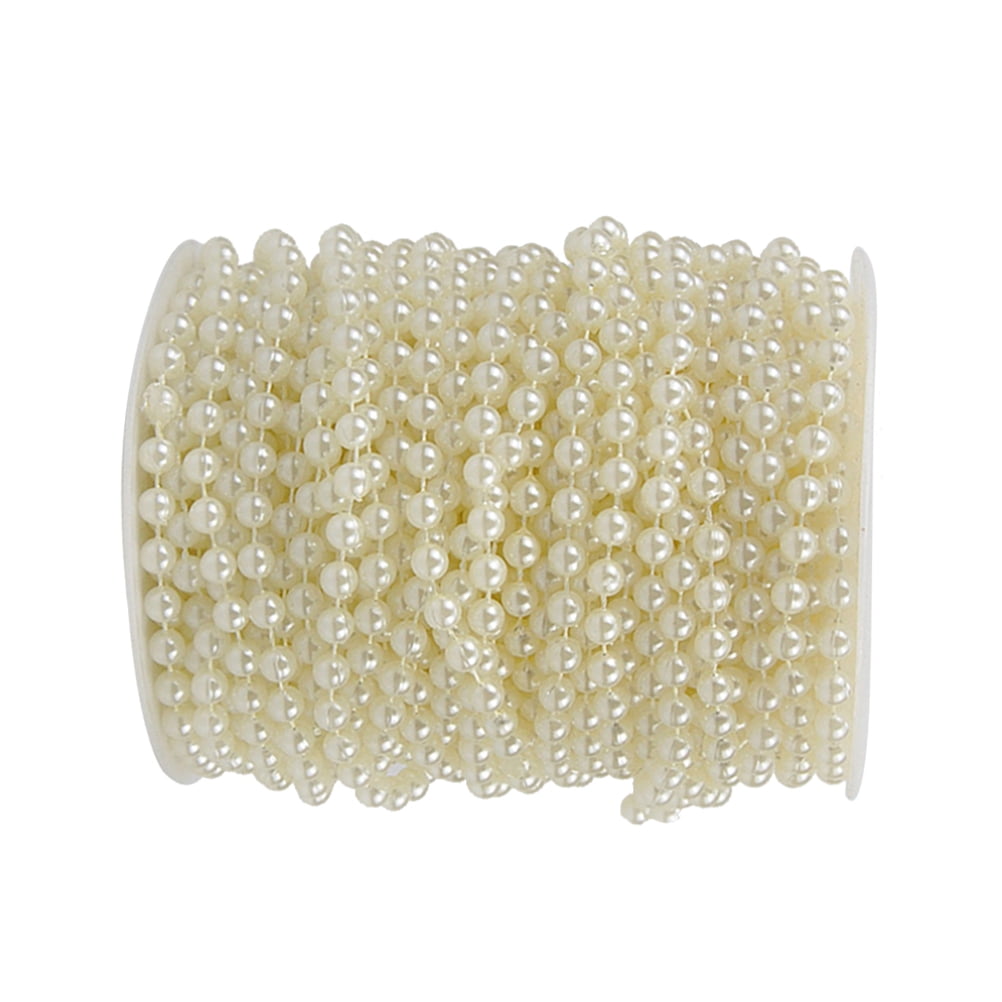 DECOMELODY 1Pack Beads Chain Wedding Party Decoration Beige Round ...