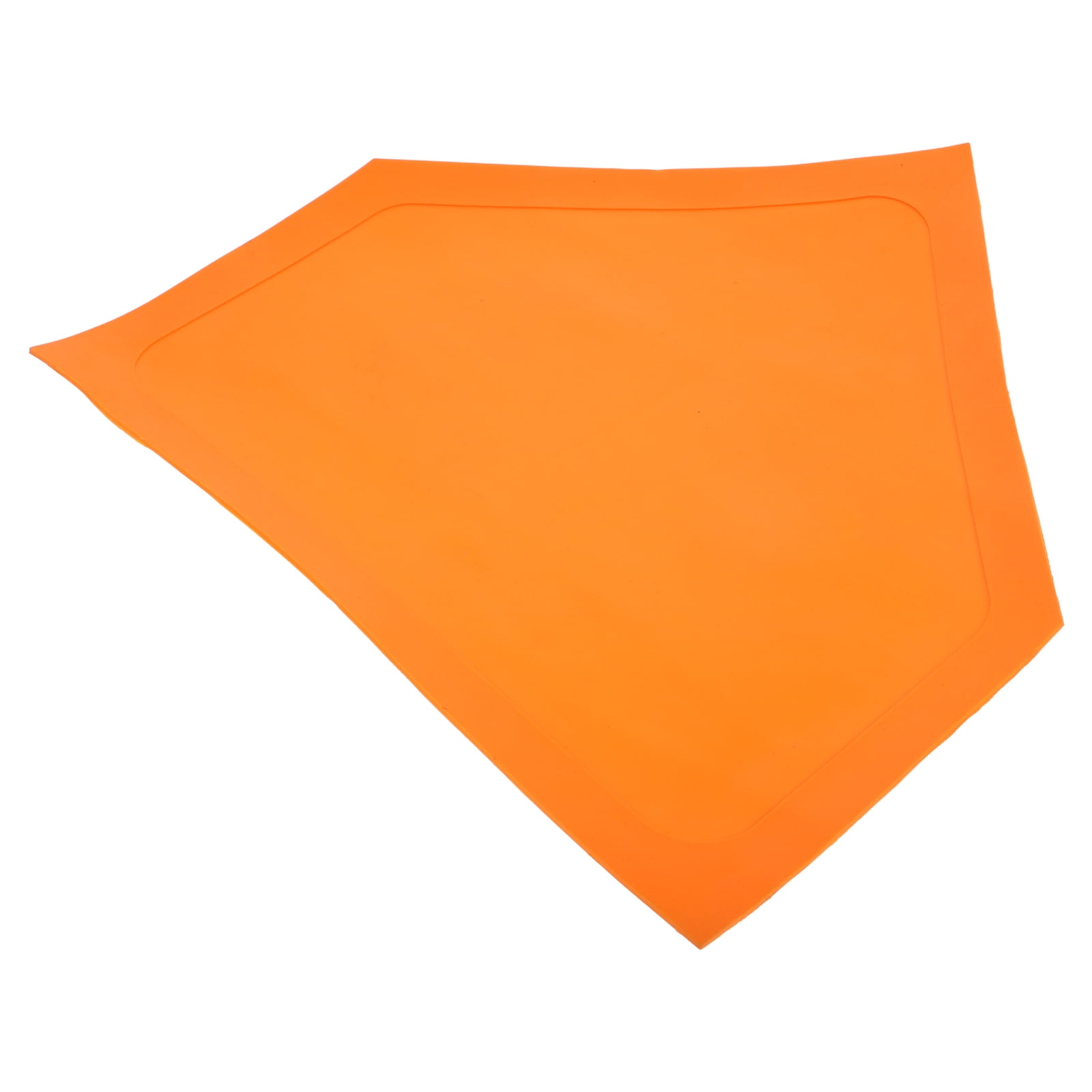DECOMELODY 1Pack Orange TPE Triangular Baseball Home Plate Mat For Backyard Training And ...