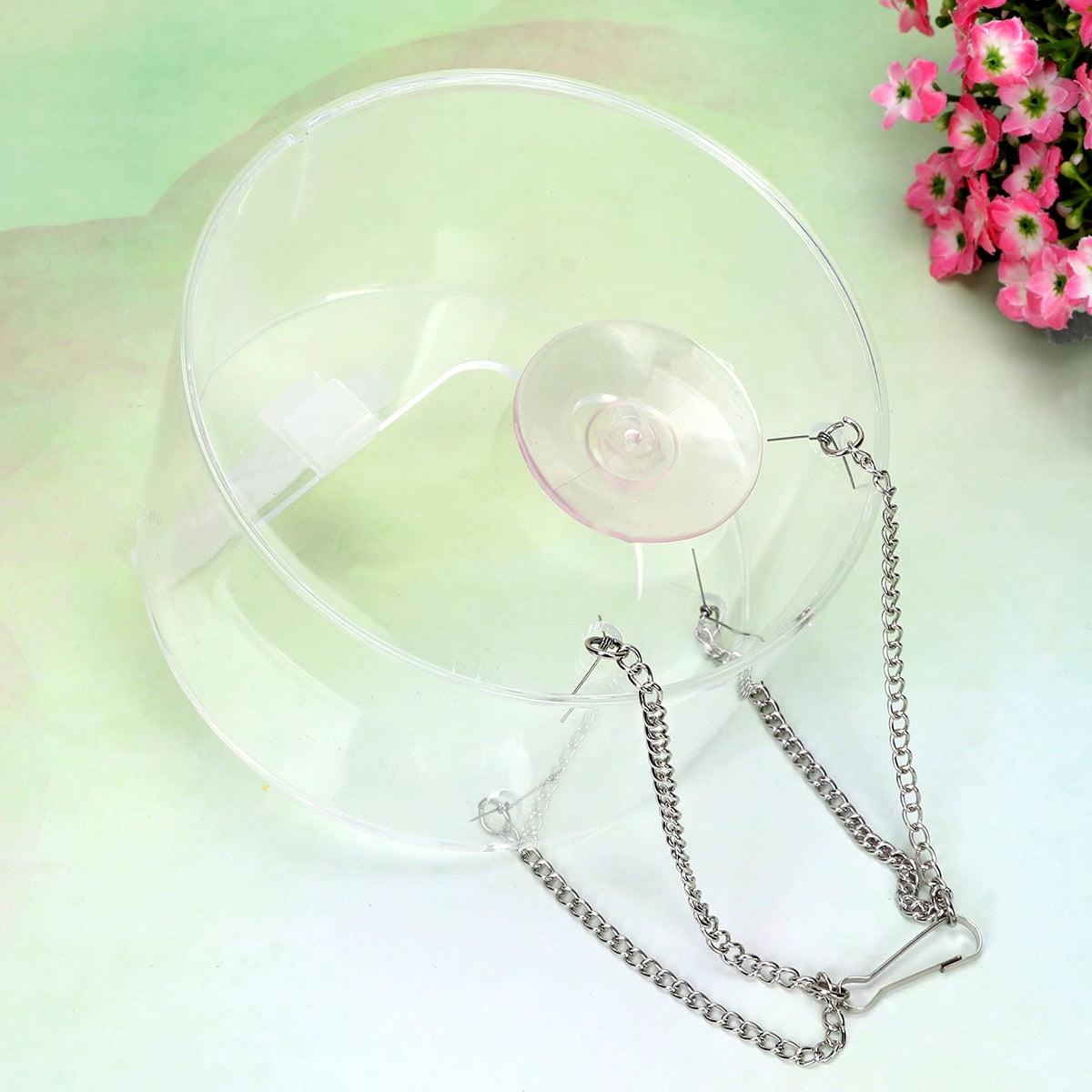 DECOMELODY 1Pcs Round Bird Feeder Bowl with Transparent Plastic for ...
