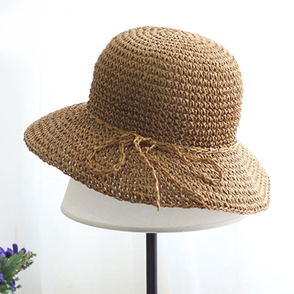 DECOMELODY 1Pcs Sun Hat Casual Straw Round for Girls Beach Vacation ...