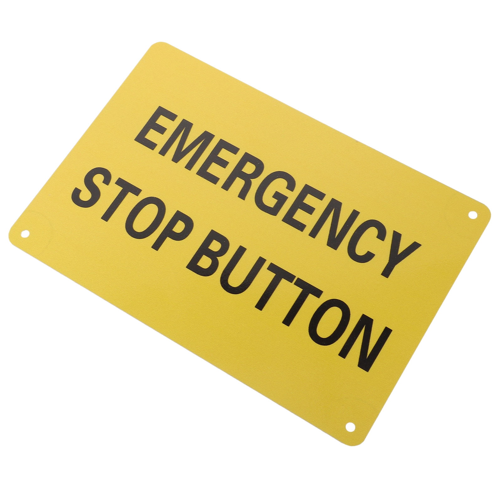DECOMELODY 1Set Caution Emergency Stop Notice Sign Yellow Black 9.82X6 ...