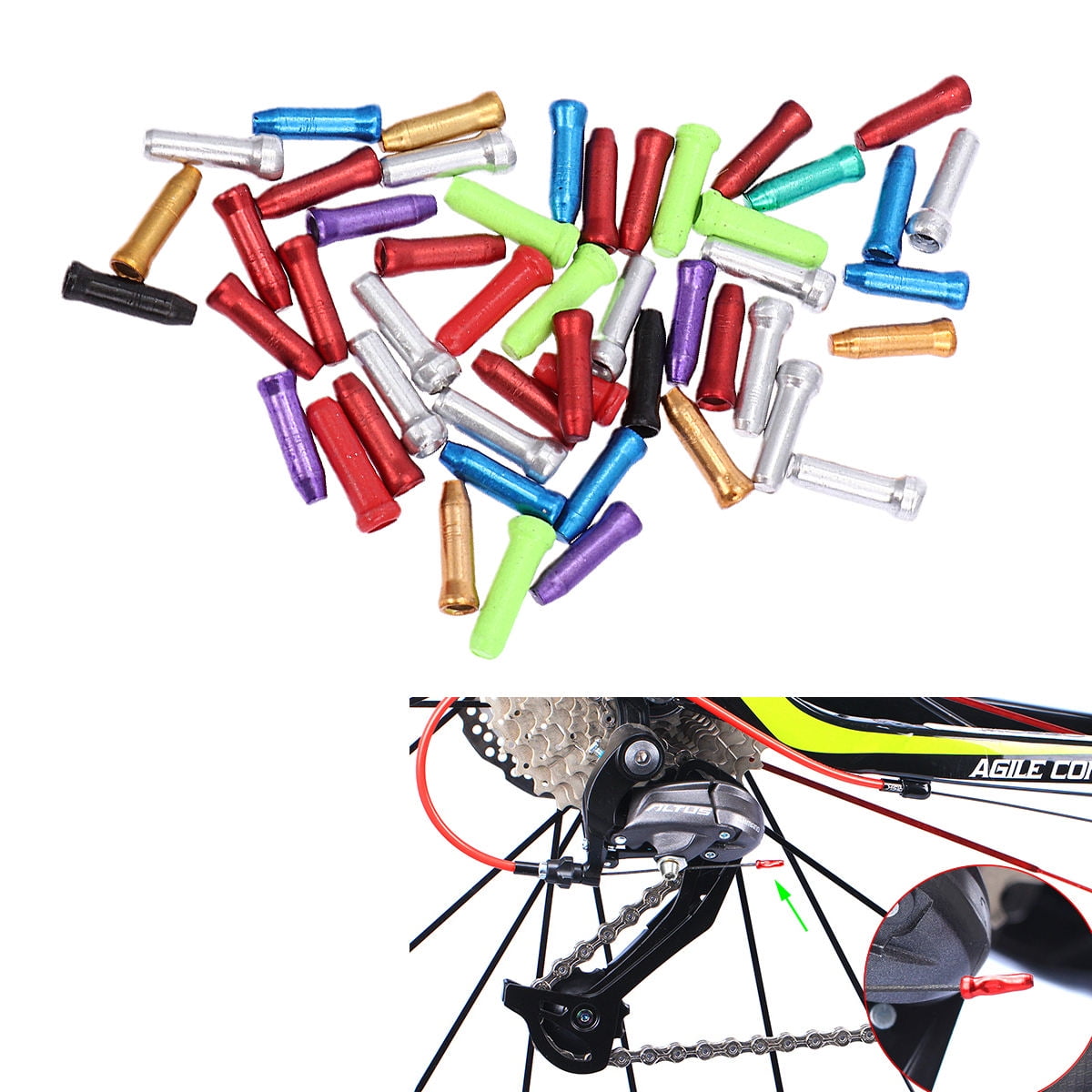 DECOMELODY 200Pcs Assorted Color Bike Cable Tips for Brake Systems - Walmart.com