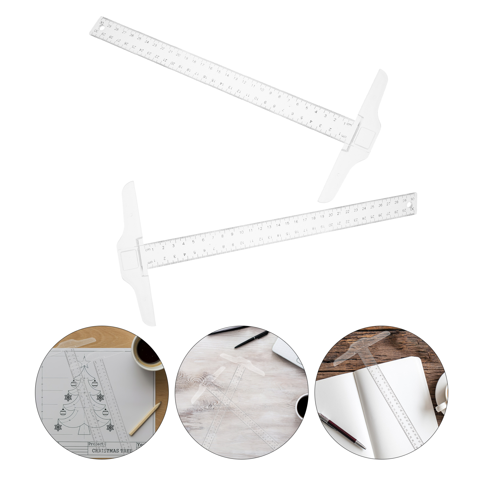 DECOMELODY 2Pack T-shaped Square Ruler for Marking Ruler Versatile ...