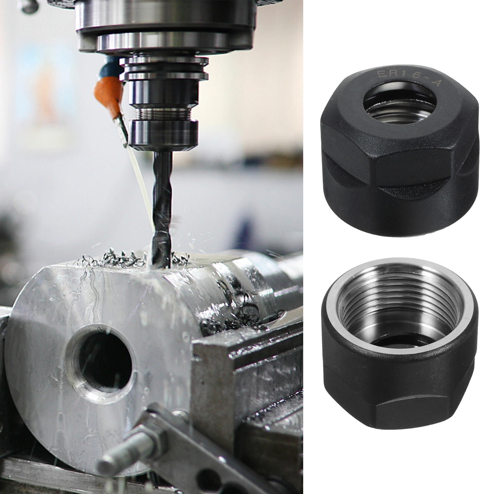 DECOMELODY 2Pcs High Carbon Steel Collet Chuck Nut for CNC Lathe ...