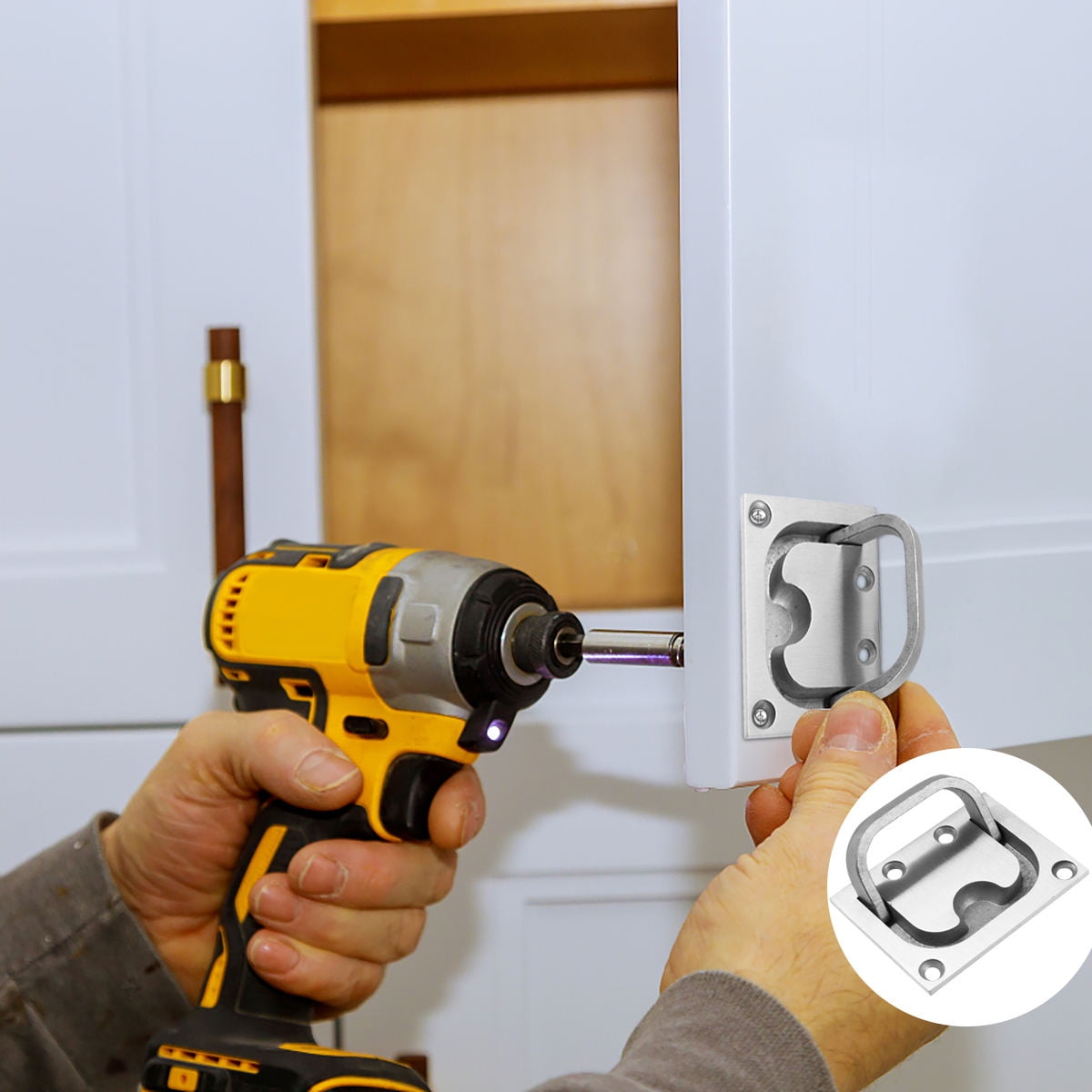 DECOMELODY 2Pcs Marine Hatch Lift Handle Silver Rectangular Stainless ...