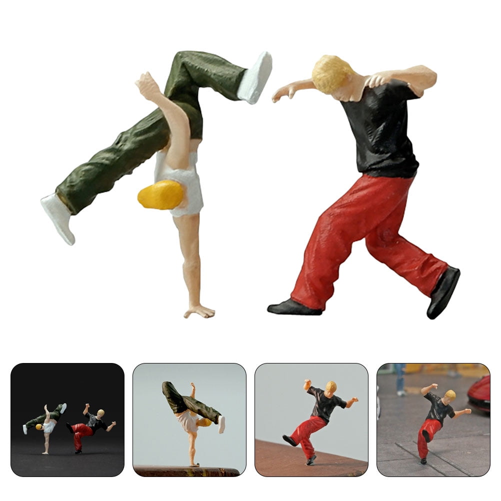 DECOMELODY 2Pcs Mini Street Dance Hip Hop Series Doll Model Resin ...