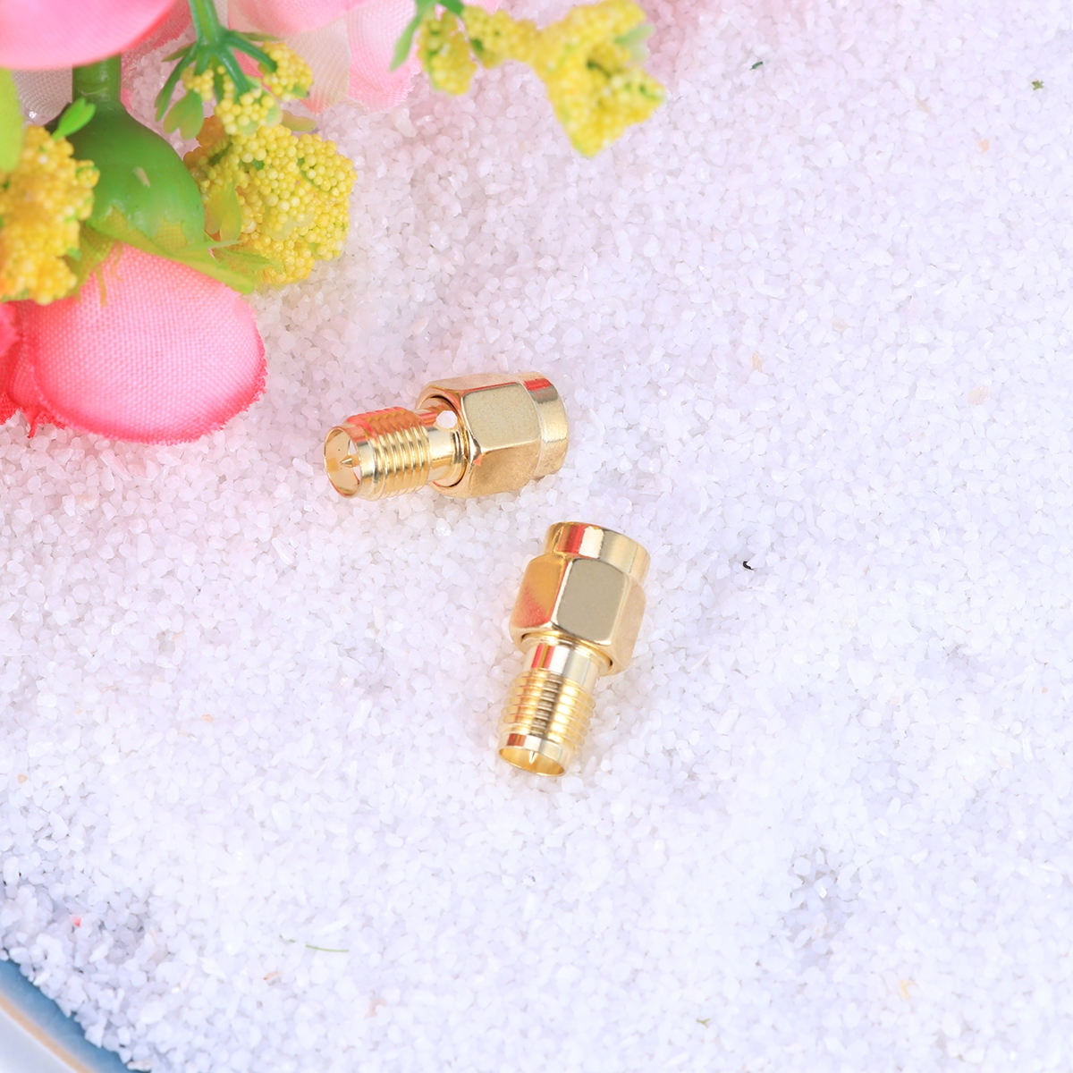 DECOMELODY 2Pcs Set Golden Copper SMA Connector Adapter for Male-Female ...