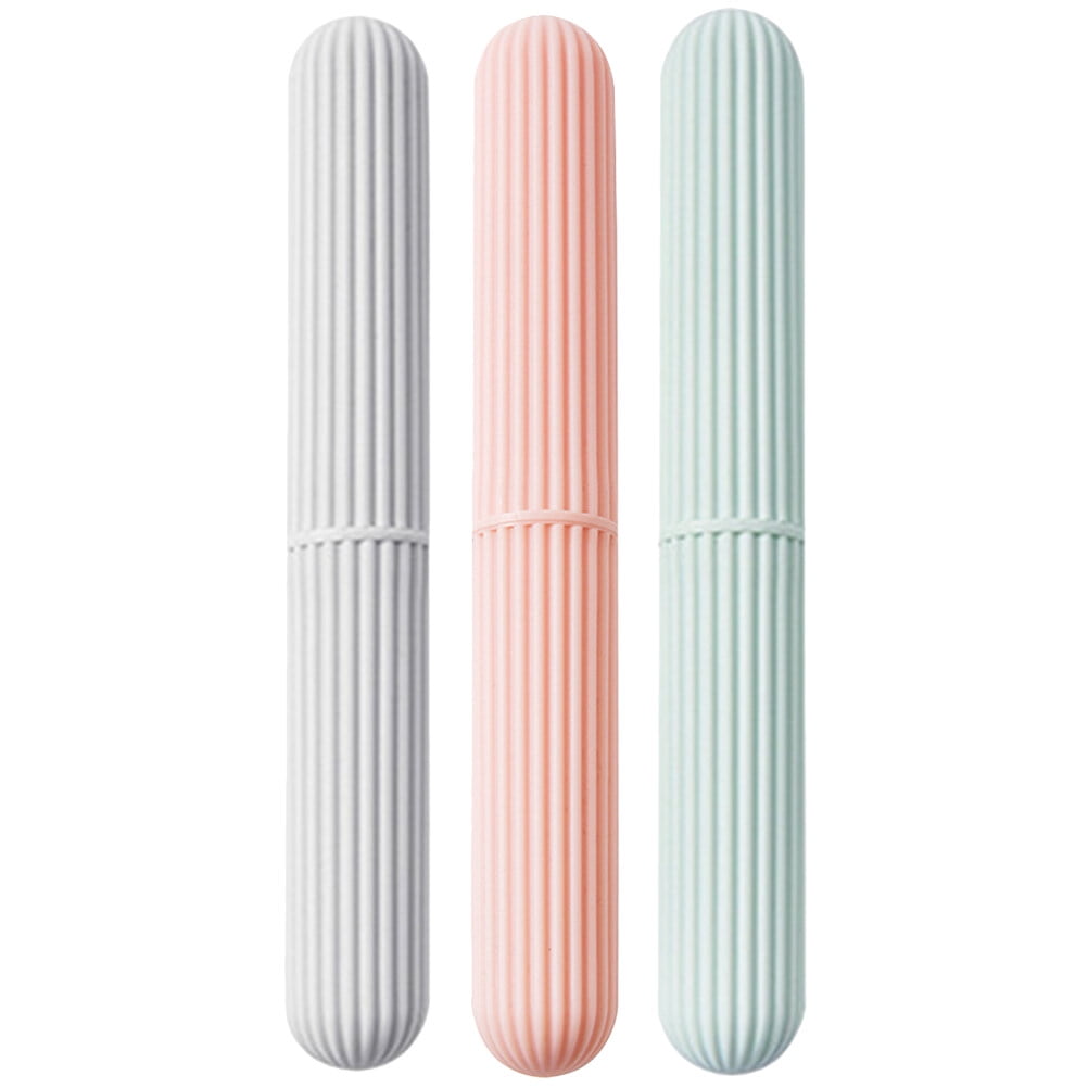 DECOMELODY 3Pack Toothbrush Container Square Shape Portable Design for ...