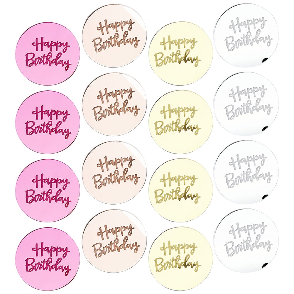 DECOMELODY 40pcs Birthday Acrylic Disc Toppers Cake Decoration For ...