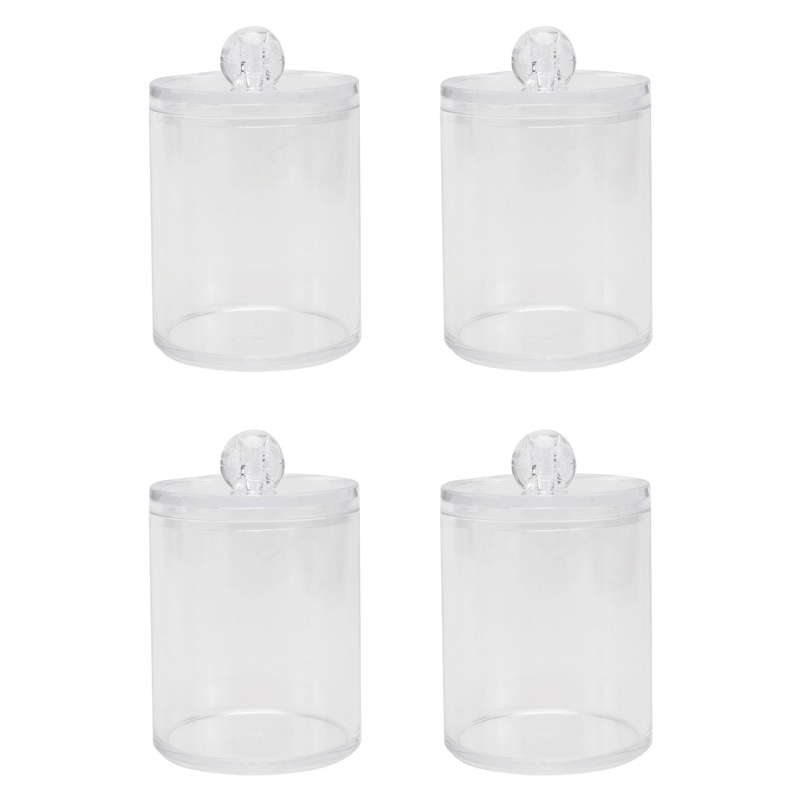 DECOMELODY 4Set Transparent Plastic Makeup Containers for Cotton Swabs ...