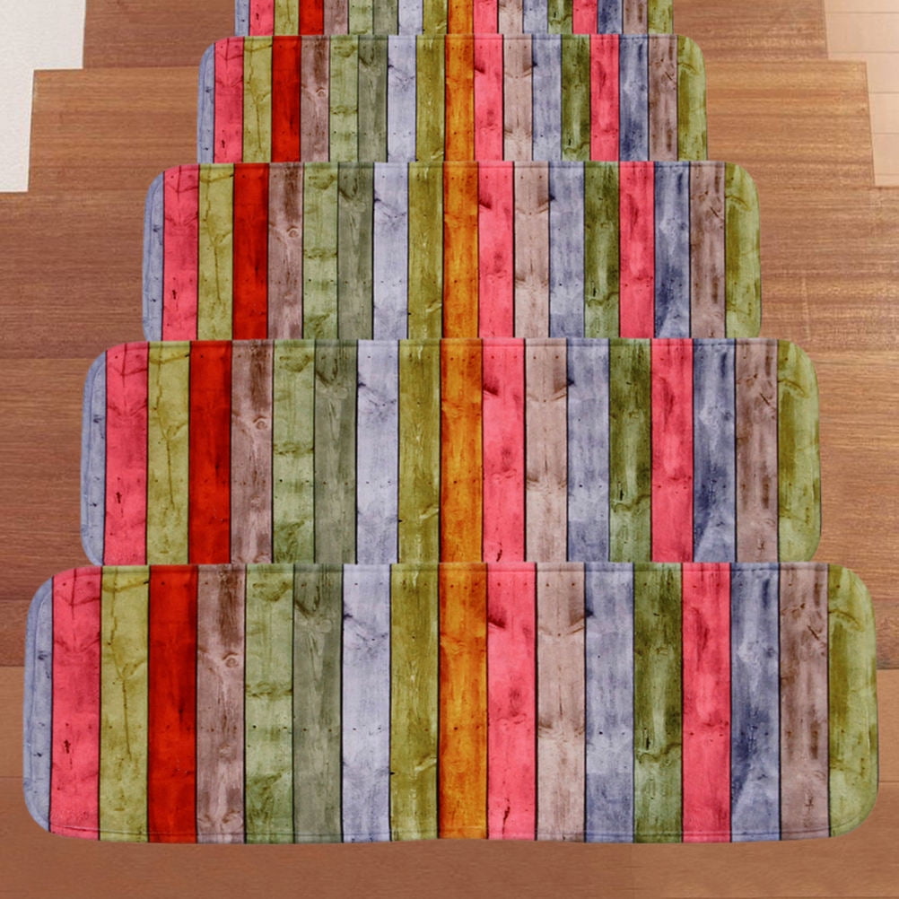 DECOMELODY 5Pcs Rectangular Stair Treads for Indoor Use with Non Slip ...
