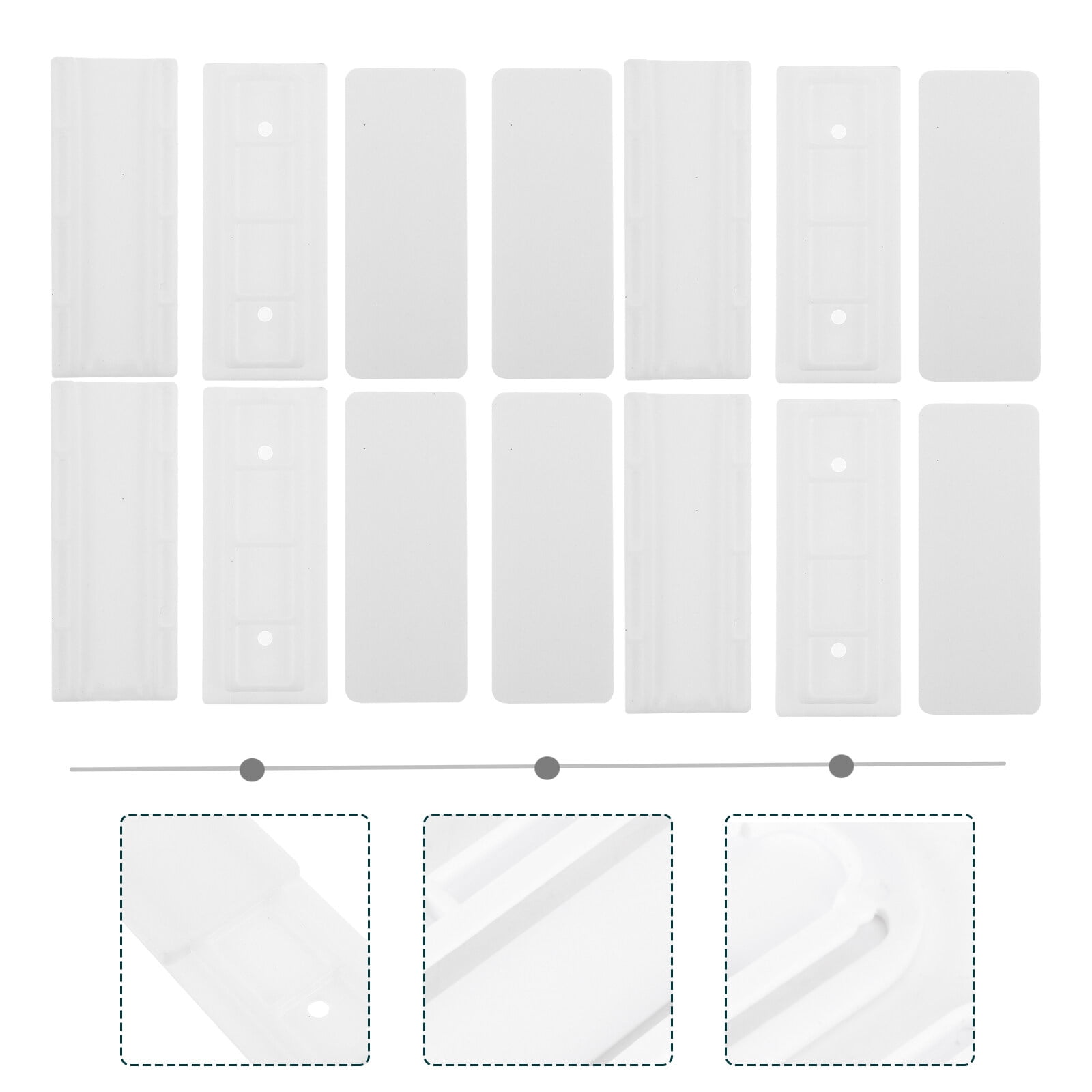 DECOMELODY 5Pcs Rectangular White Plastic Power Strip Fixator for Wall ...