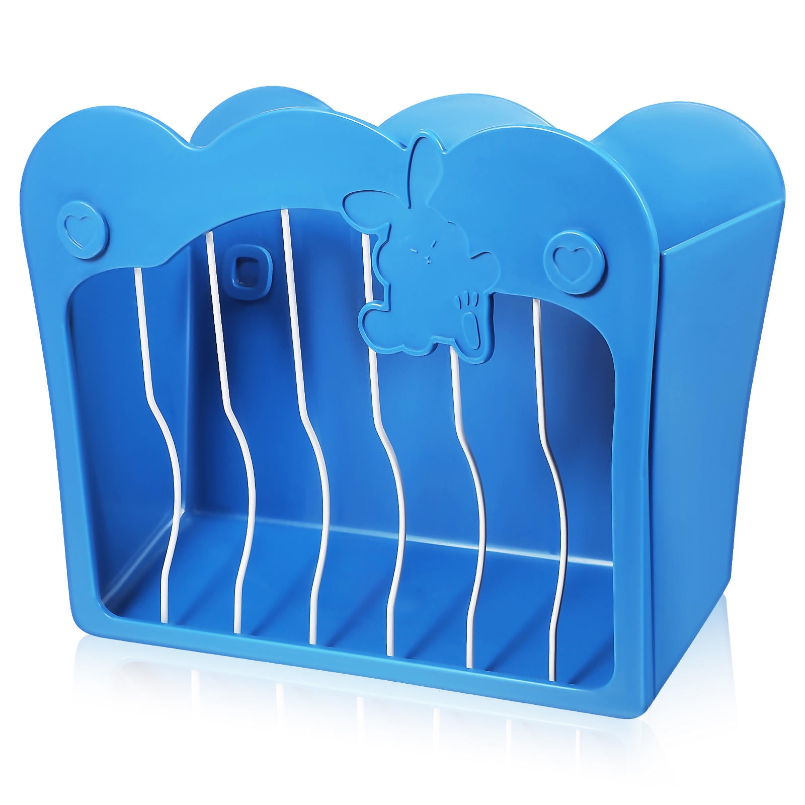 DECOMELODY 9.82X7.86X4.91in Safety Blue Plastic Rectangular Hay Feeder ...