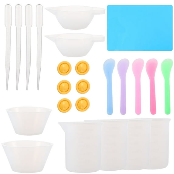 DECOMELODY Epoxy Tool Kit 36Pcs Assorted Color Plastic Silicone Mixing ...
