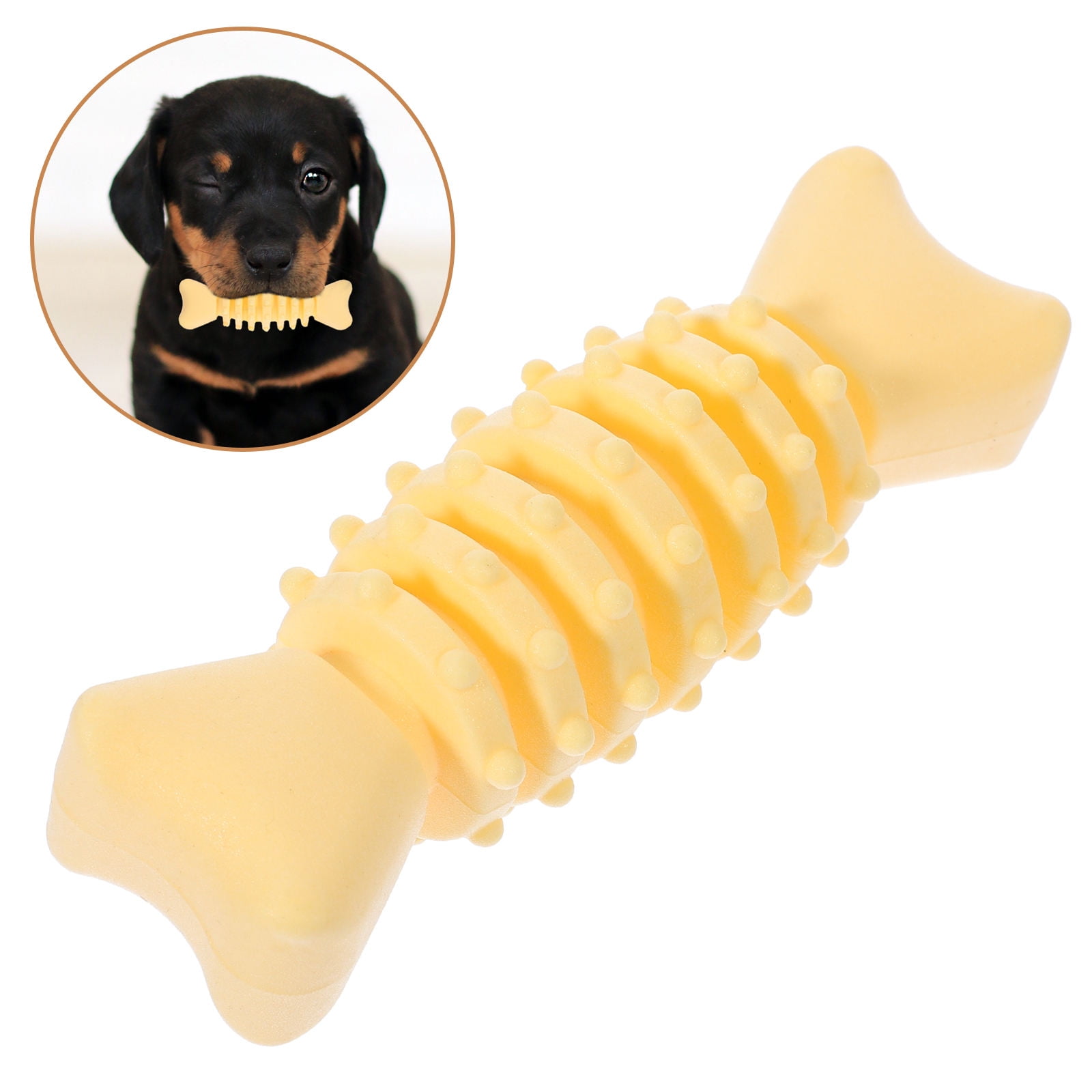 DECOMELODY Puppy Plaything 1Pack TPR Fish Bone Shaped Teething Toy for ...