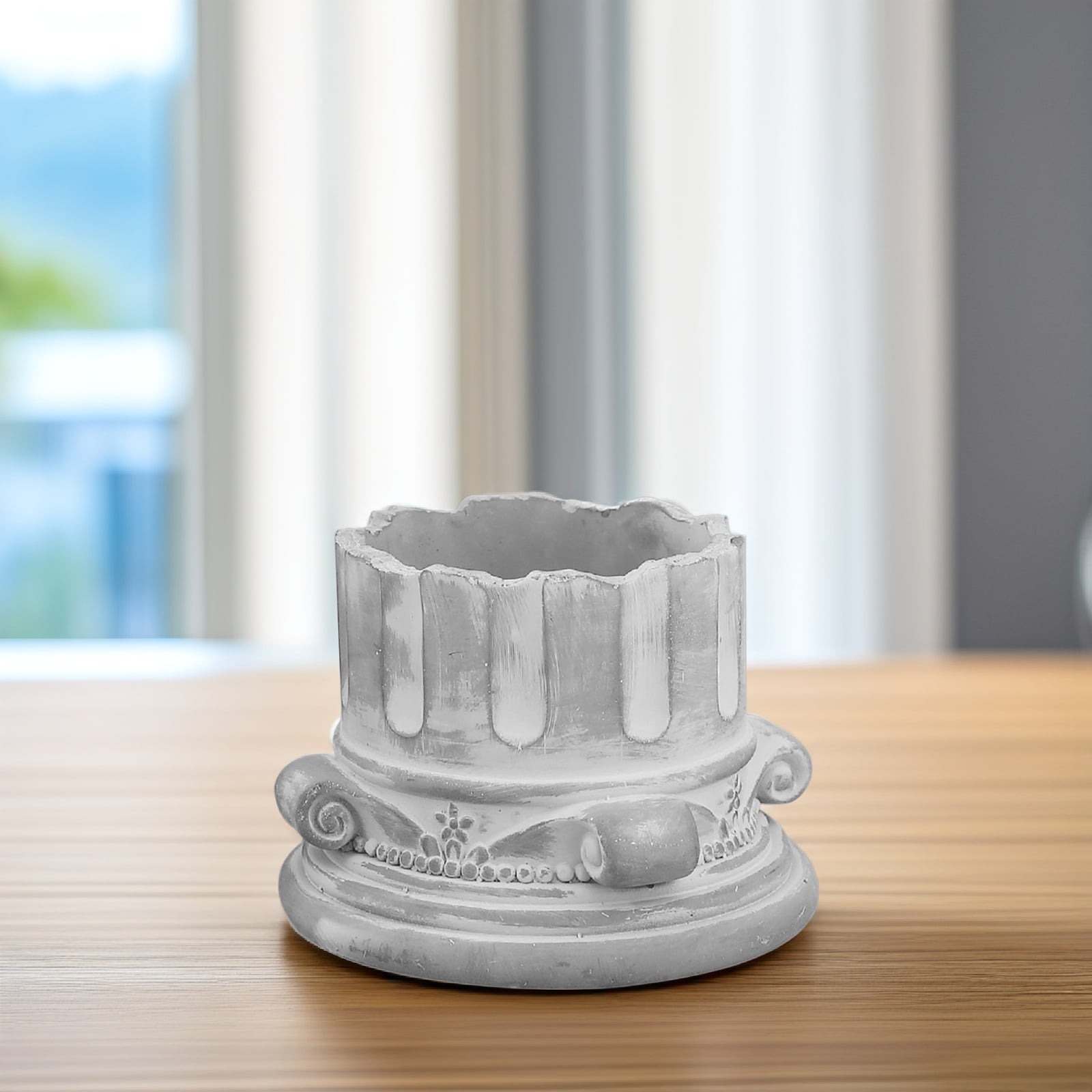 DECOMELODY Retro Style Roman Planter Grey Cement Home Decoration 1Set 7 ...