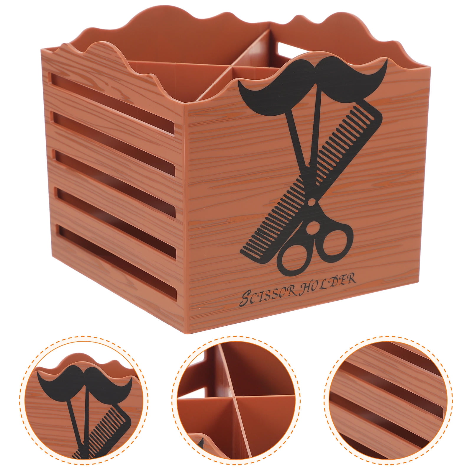 DECOMELODY Salon Shear Holder 1Pcs Light Brown Plastic Hairdressing Tool Organizer for ...