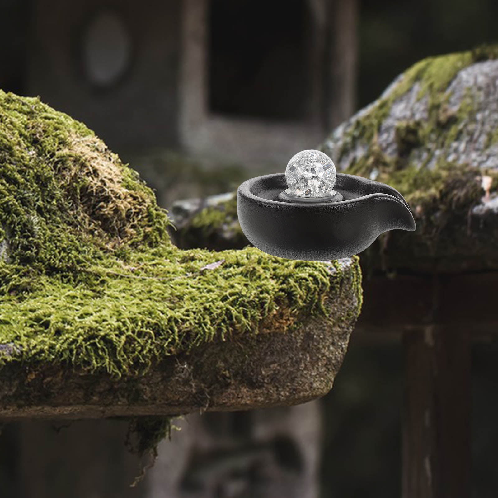 DECOMELODY Water Fountain Decor Ceramic Fish Tank Circulating Waterfall ...