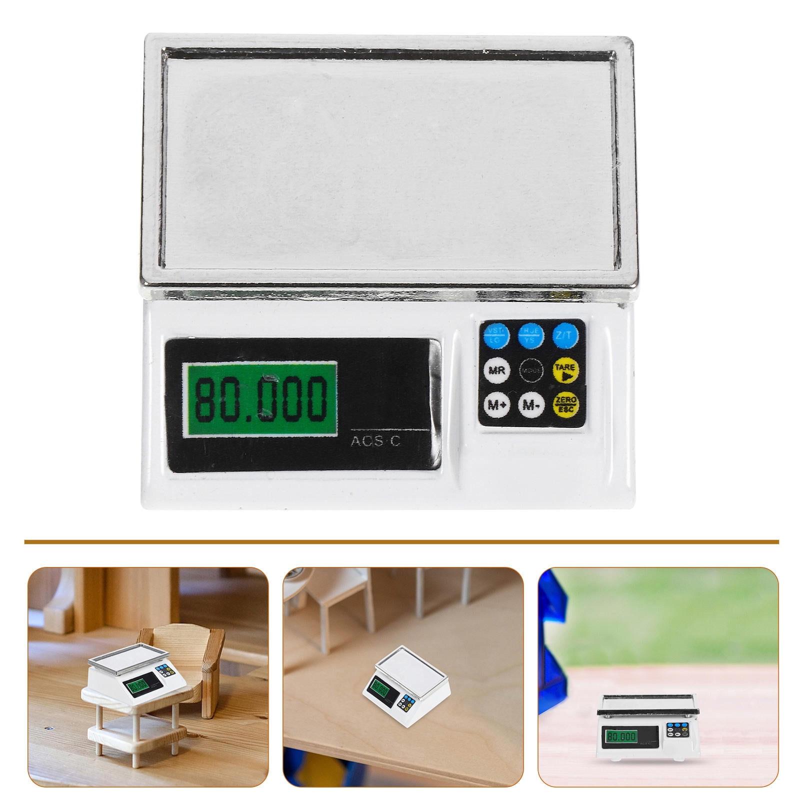 DECOMELODY White Mini Kitchen Scale for Decoration Made of Iron ...