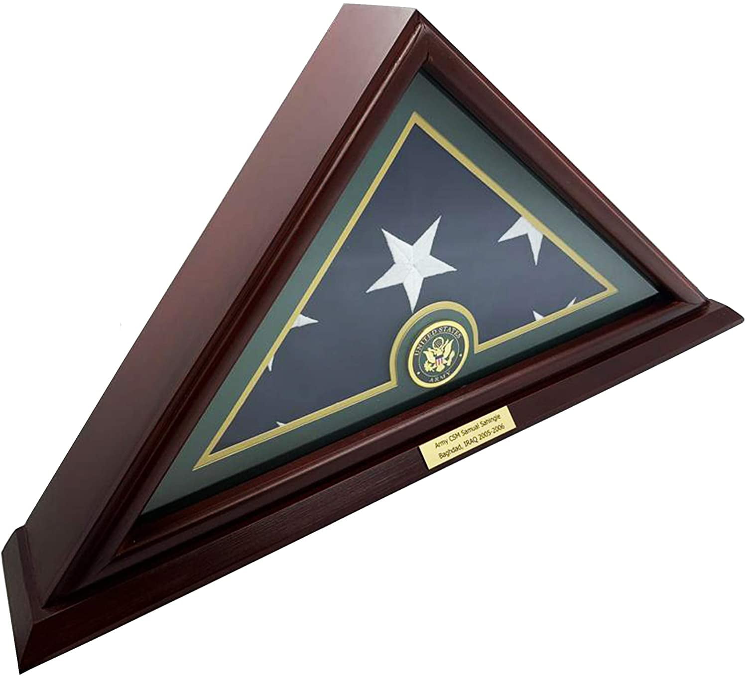 DECOMIL 5x9 Military Funeral Flag Frame - Solid Wood, Cherry Finish - 4 ...