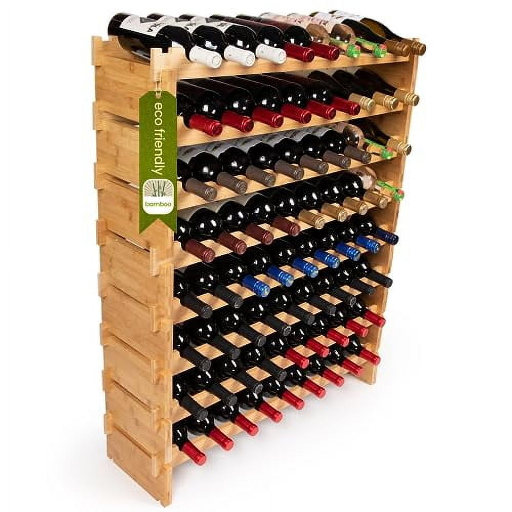 DECOMIL - 72 Bottle Stackable Modular Wine Rack Wine Storage Rack Solid ...