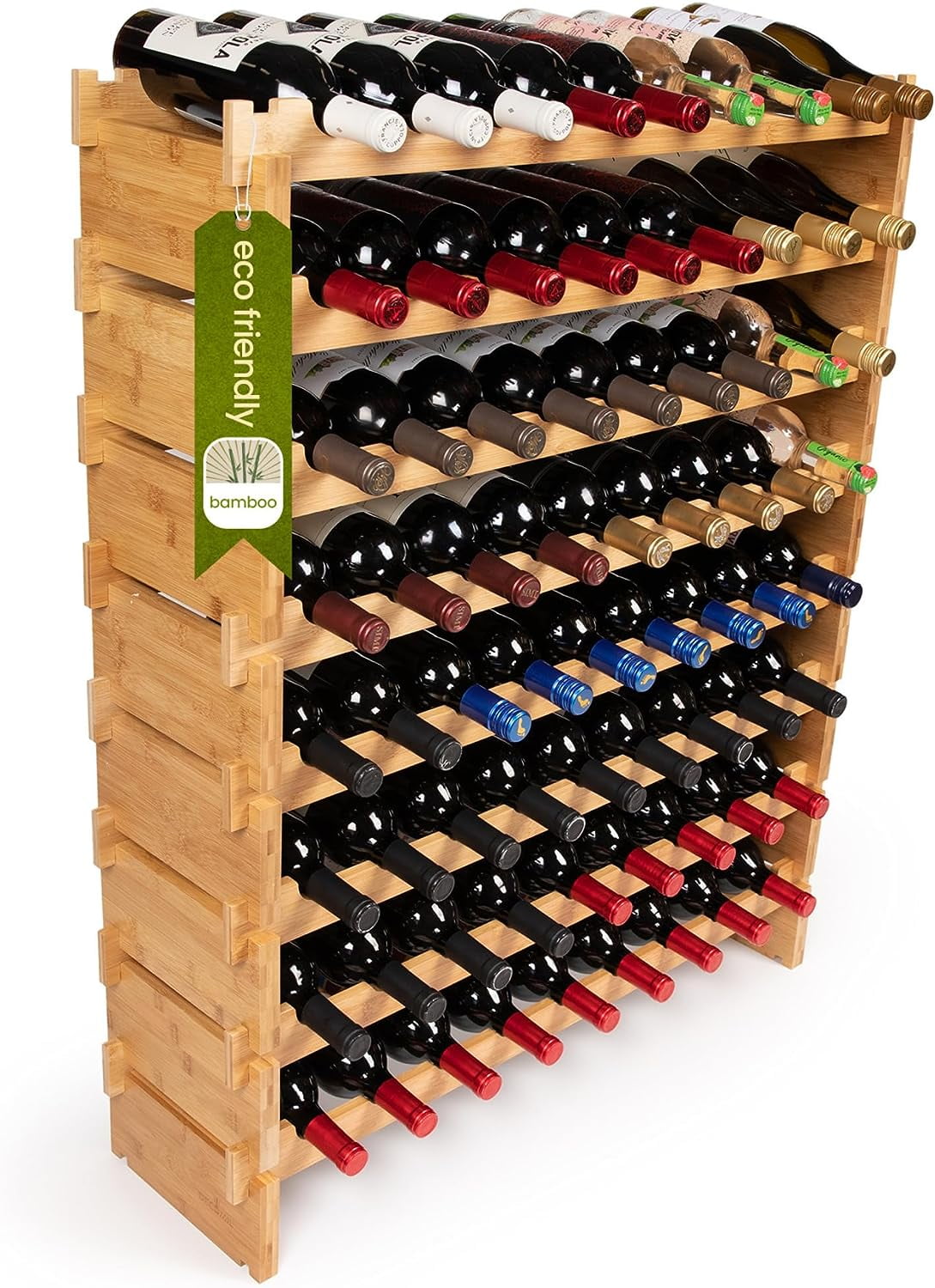 DECOMIL - 72 Bottle Stackable Modular Wine Rack Wine Storage Rack Solid ...