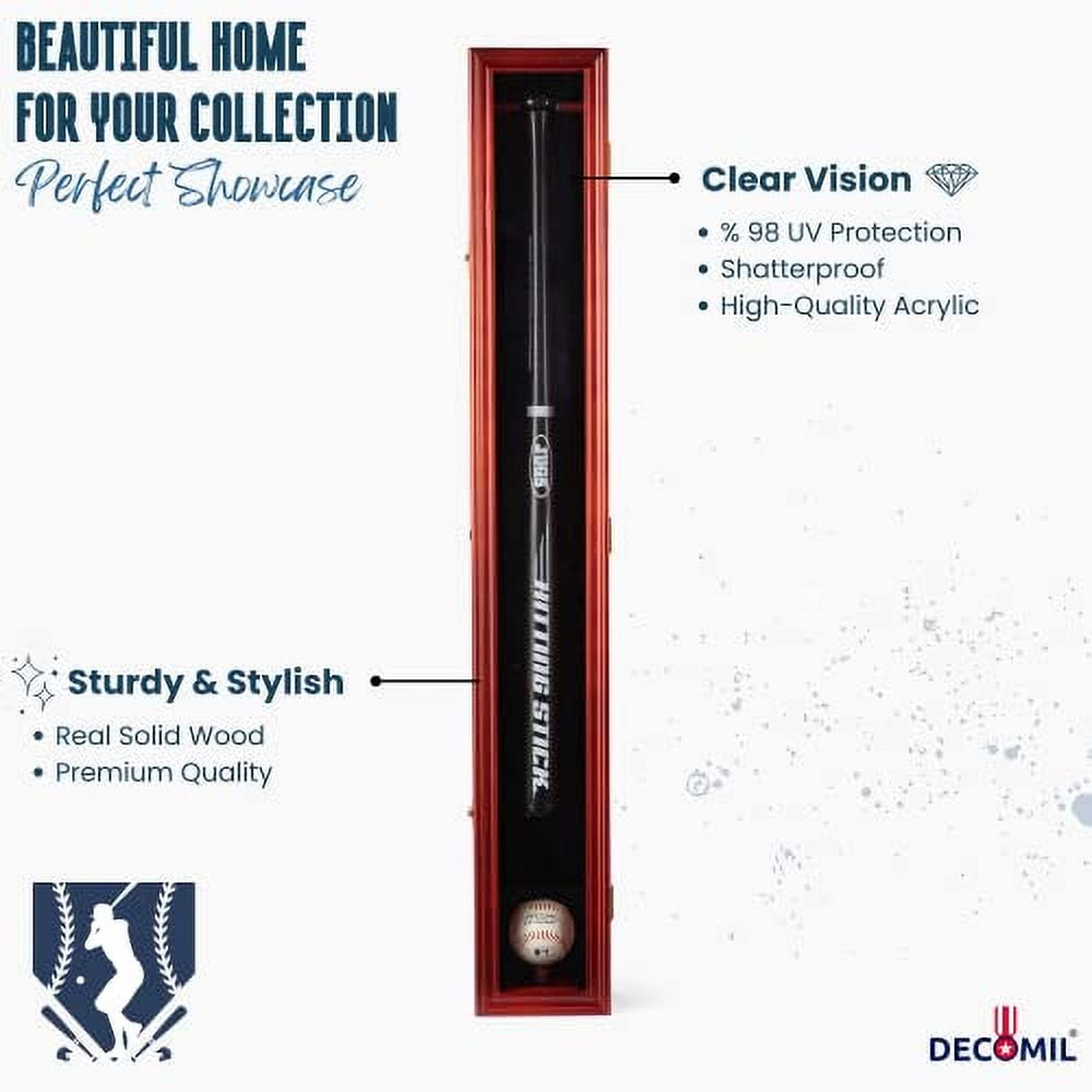 DECOMIL - Baseball Bat Display Case, Baseball Bat Rack, Cabinet Holder ...