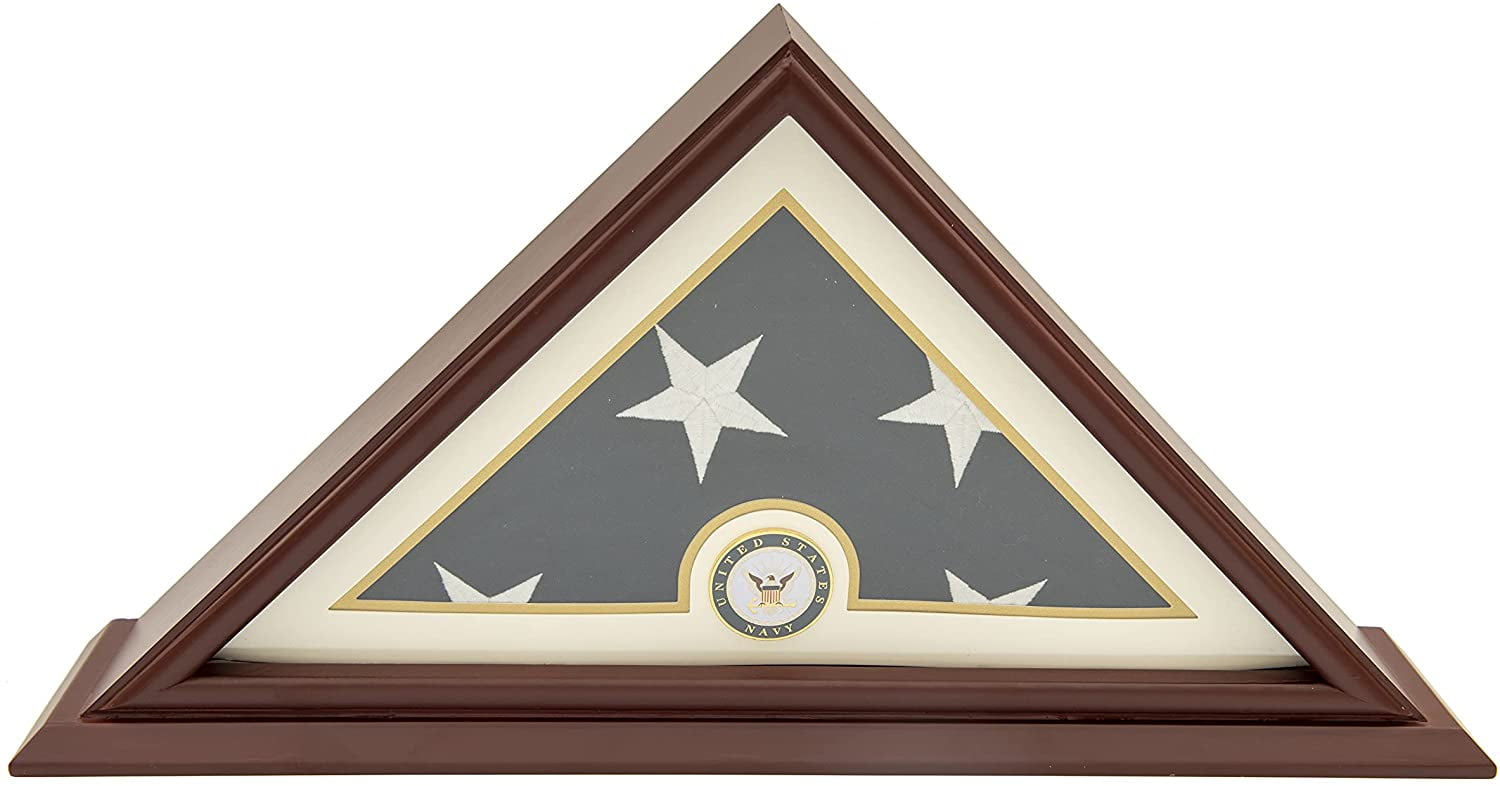 DECOMIL Burial Flag Display Case, Fits 5x9 Folded Funeral Flag, Cherry ...