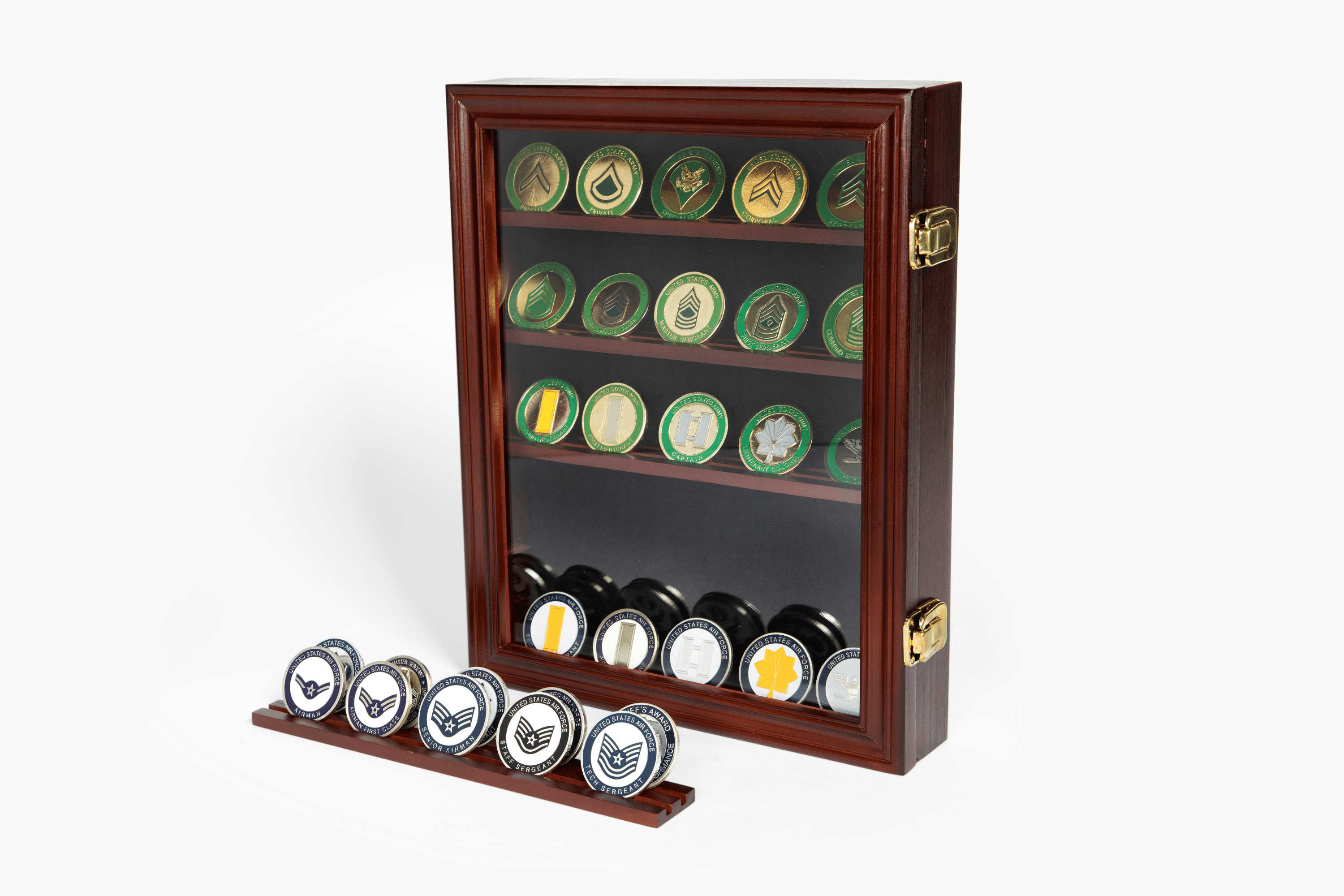 DECOMIL Lockable 30 Military Coin, Poker Chip, Sports Coin Display Case ...